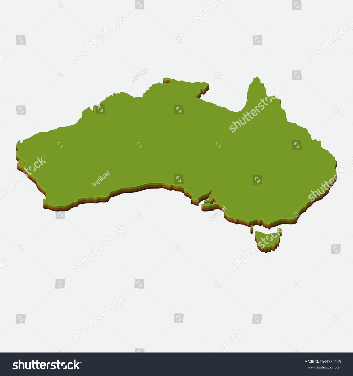 3d Green Australian Map Empty Australian Stock Vector (Royalty Free ...