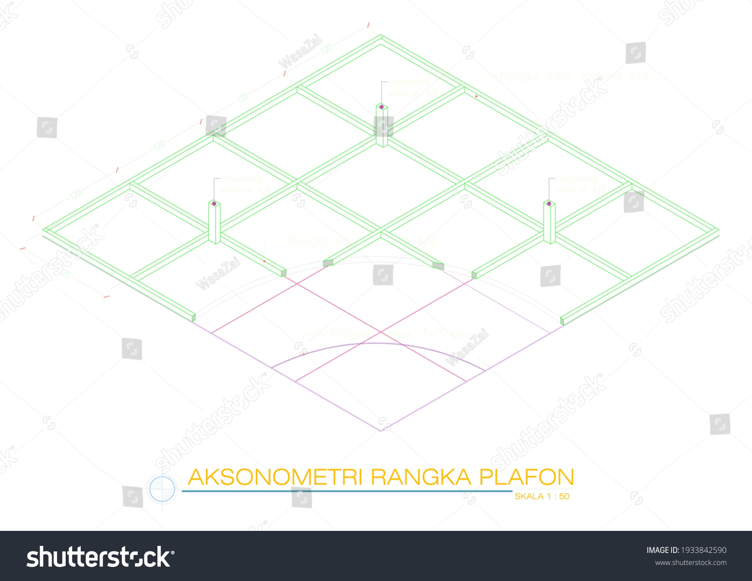 3d Grid Architectural Design Checkered Vector Stock Vector (Royalty ...
