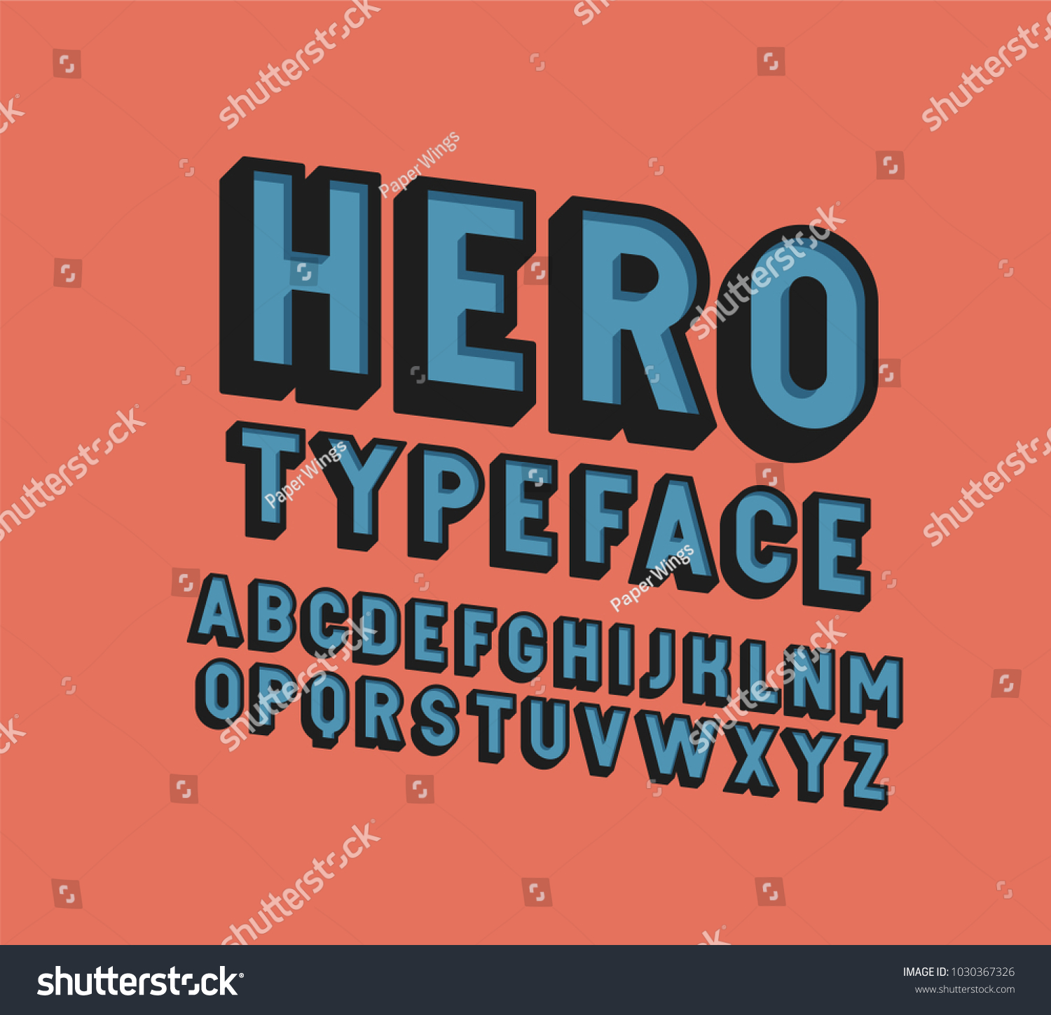 3d Hero Retro Vector Font Alphabet: เวกเตอร์สต็อก (ปลอดค่าลิขสิทธิ์ ...