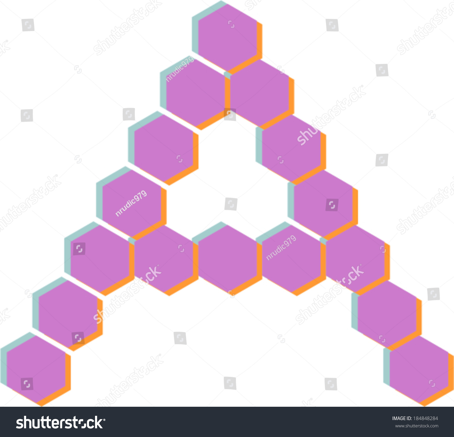 3d Hexagon Font Stock Vector (Royalty Free) 184848284 | Shutterstock