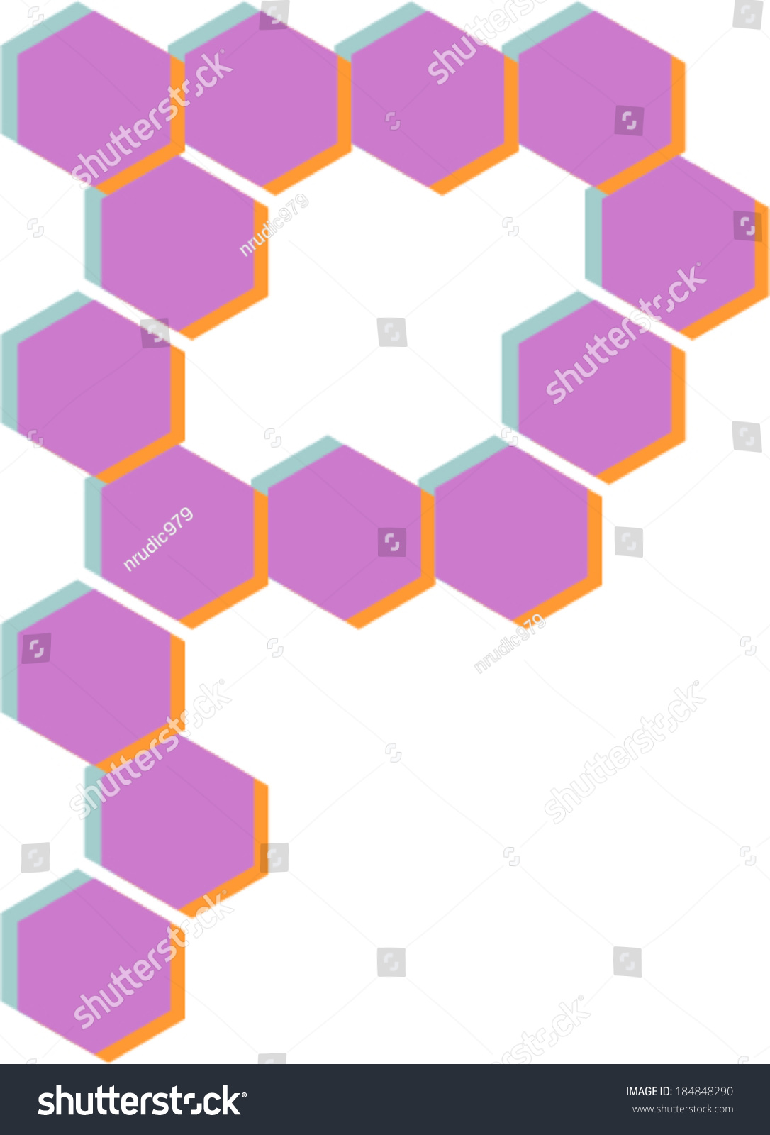 3d Hexagon Font P Stock Vector (Royalty Free) 184848290