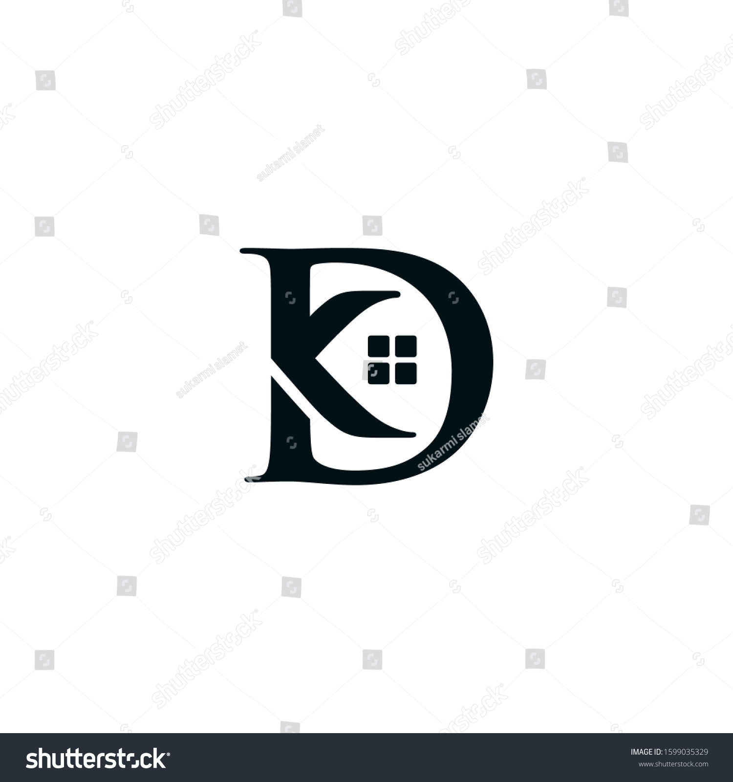 D House Logo Design Vector Stock Vector (Royalty Free) 1599035329 ...