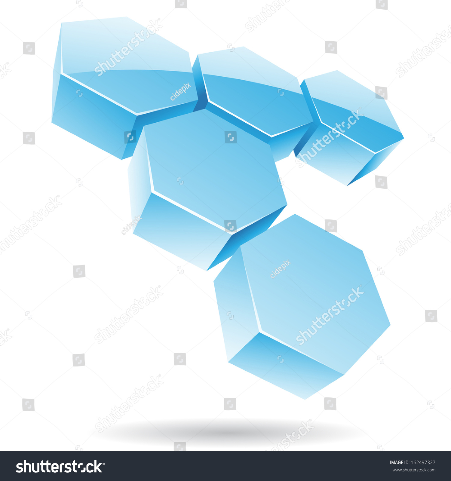 3d Ice Blue Abstract Icon Stock Vector (Royalty Free) 162497327 ...