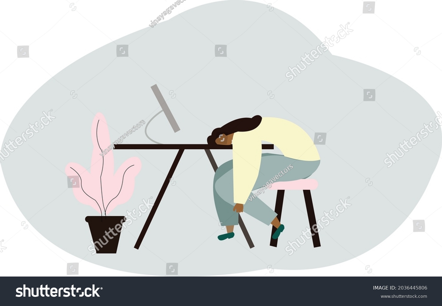 2d Illustration Overload Work Pressure Concept Stock Vector (Royalty ...