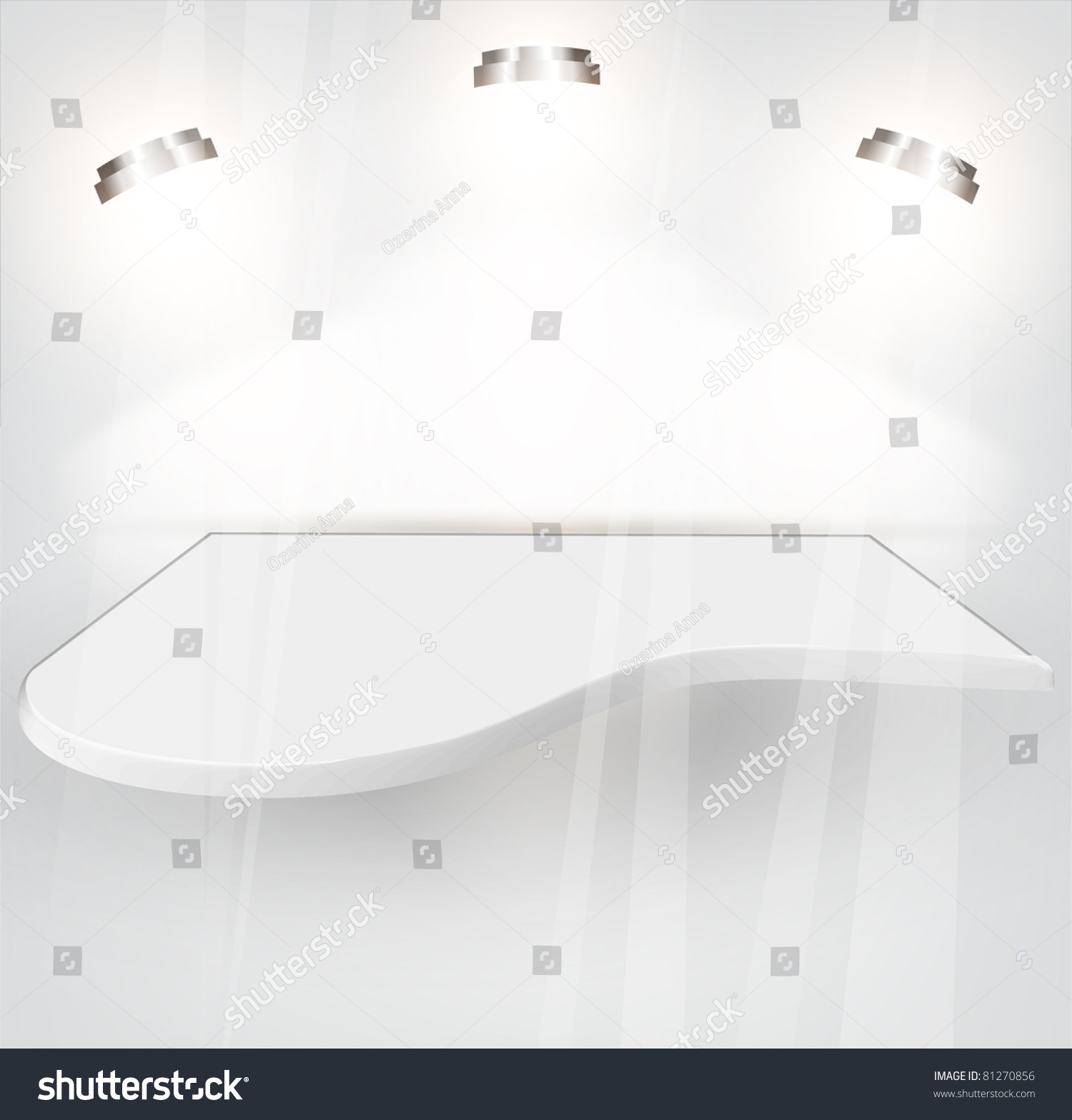 3d Isolated Empty Shelf Exhibit Vector Stock Vector (Royalty Free ...