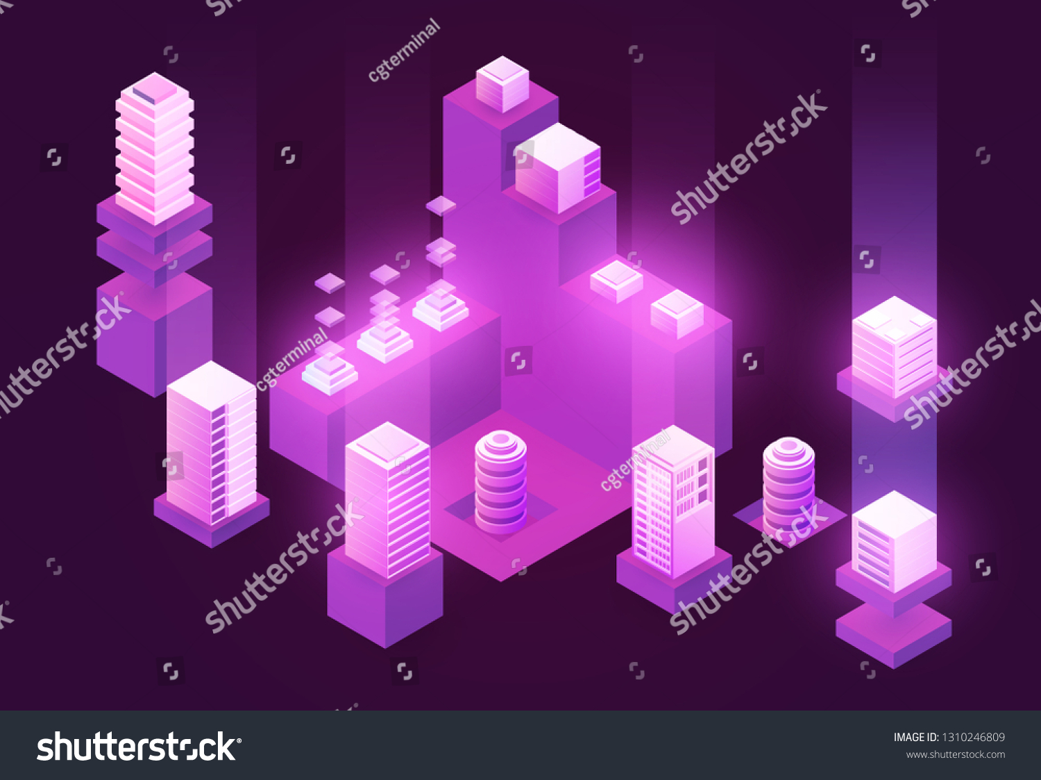 3d Isometric Concept Big Data Center: vector de stock (libre de ...