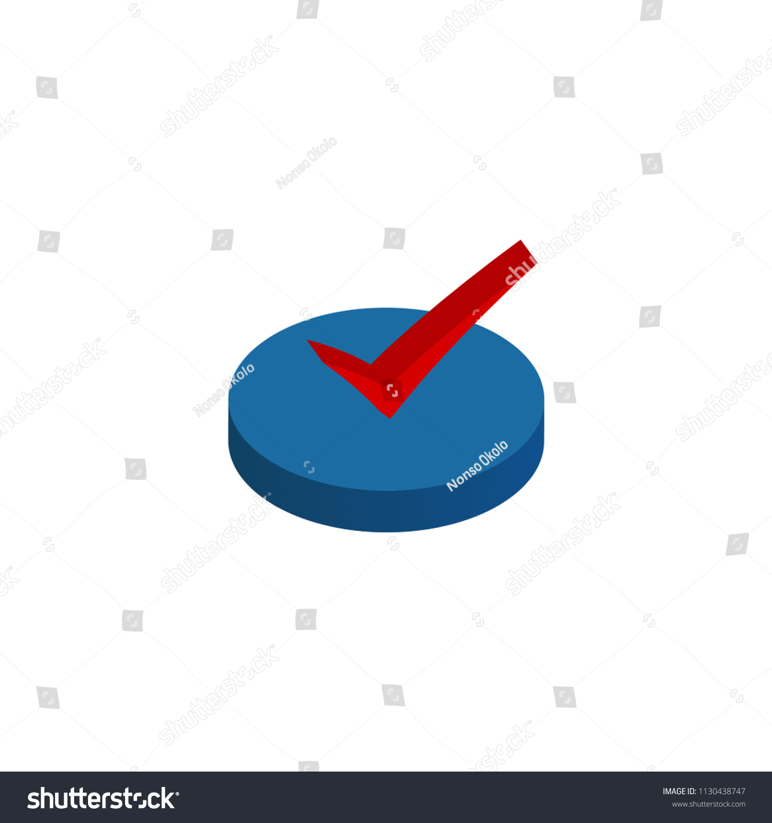 3d Isometric Tick Sign Vector Illustration: เวกเตอร์สต็อก (ปลอดค่า ...
