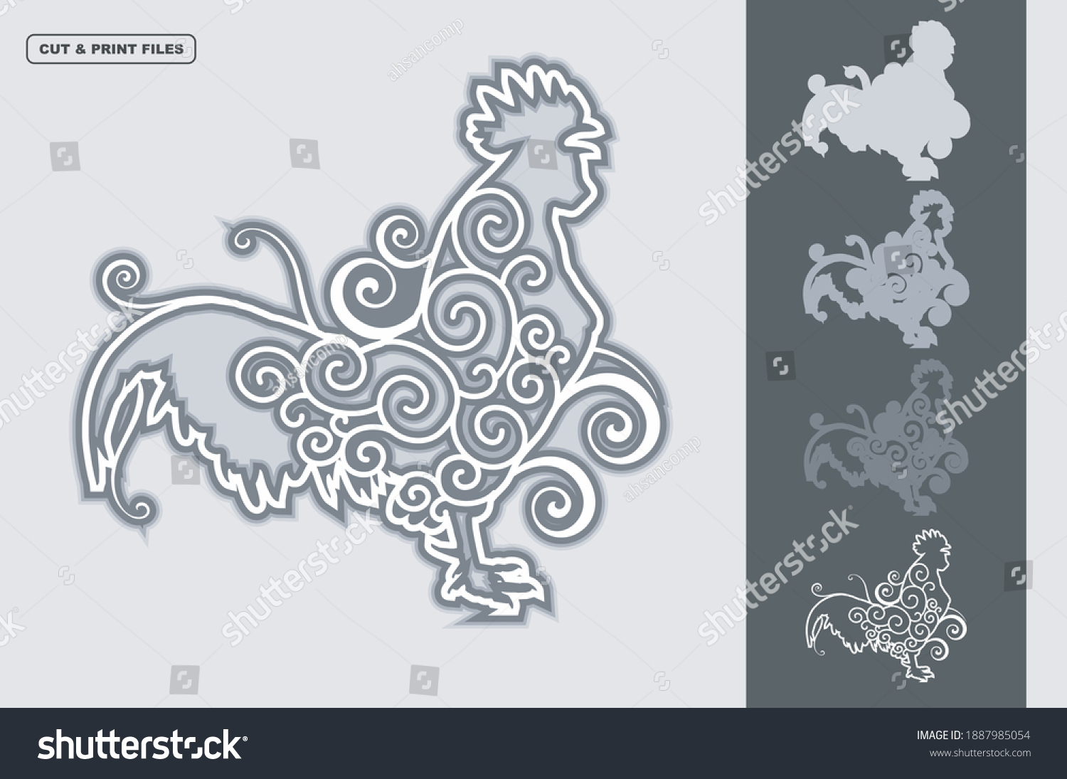 3d Layered Chicken Cut File Vector Stock Vector (Royalty Free ...