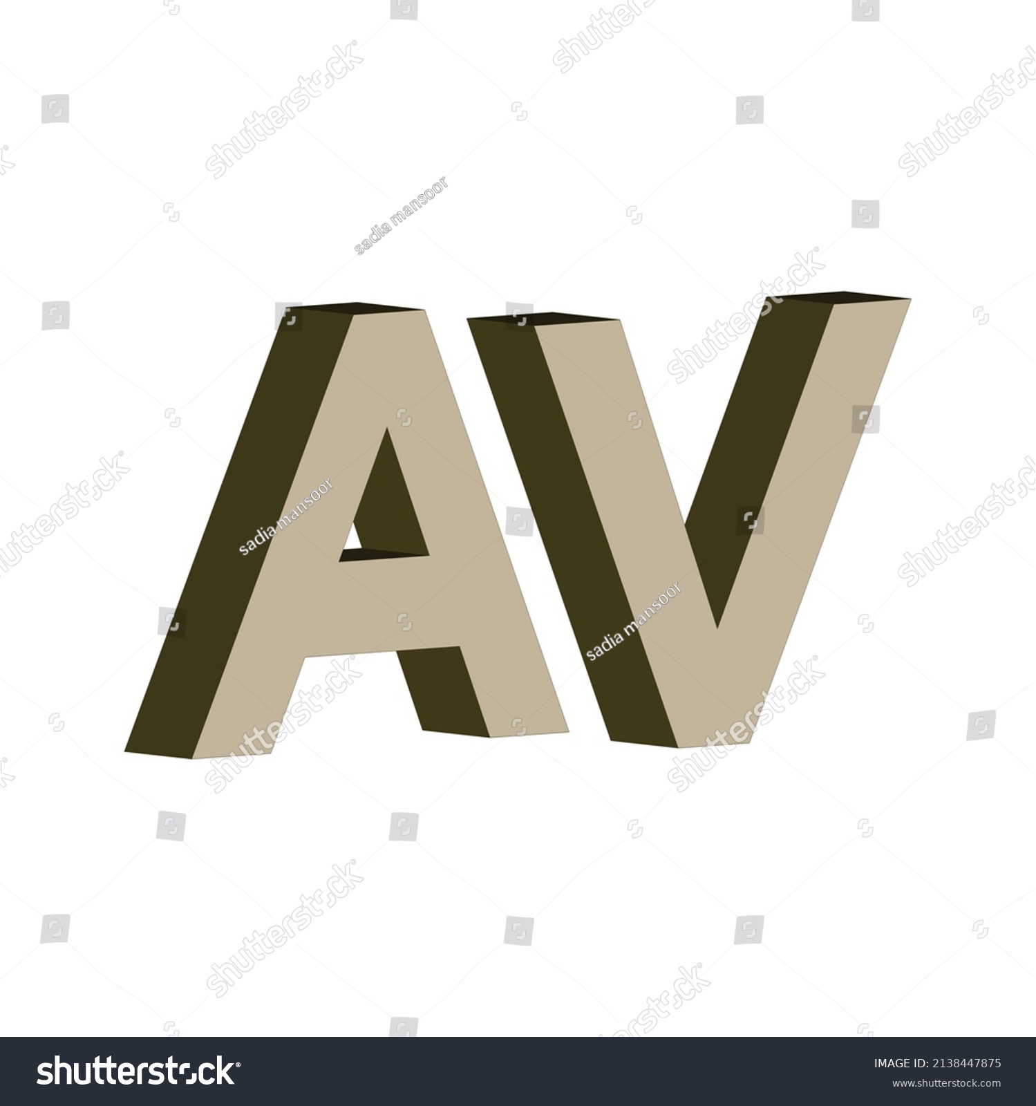 3d Letter Av Logo Design Stock Vector (Royalty Free) 2138447875 ...