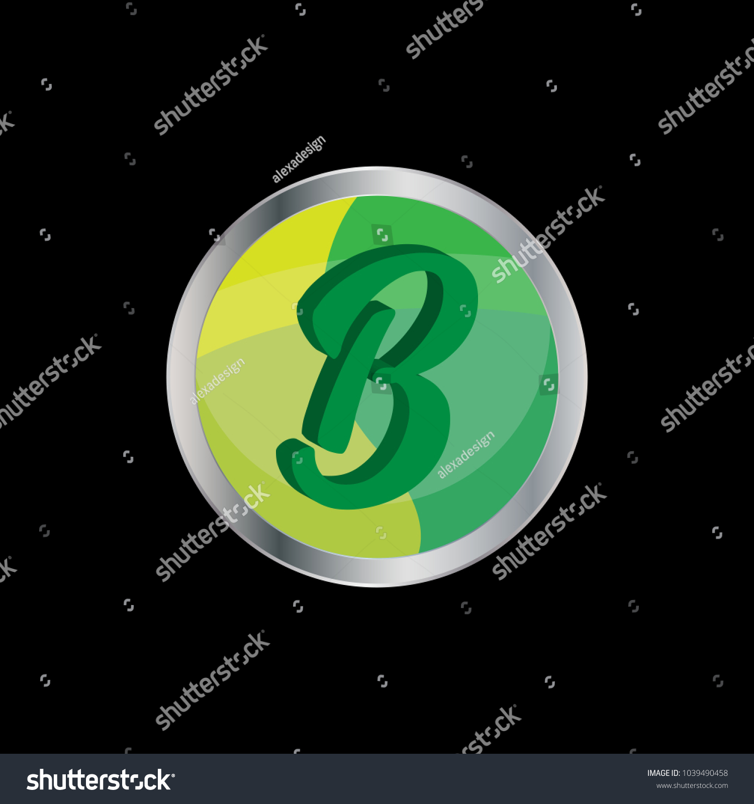 3d Letter B Logo: vector de stock (libre de regalías) 1039490458 ...