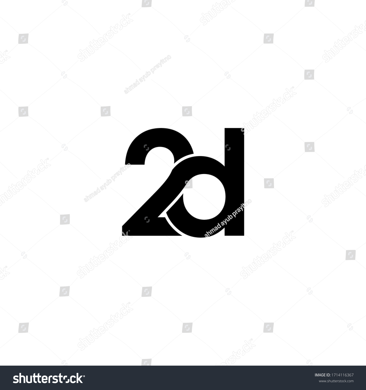 2d Letter Original Monogram Logo Design Stock Vector (Royalty Free ...