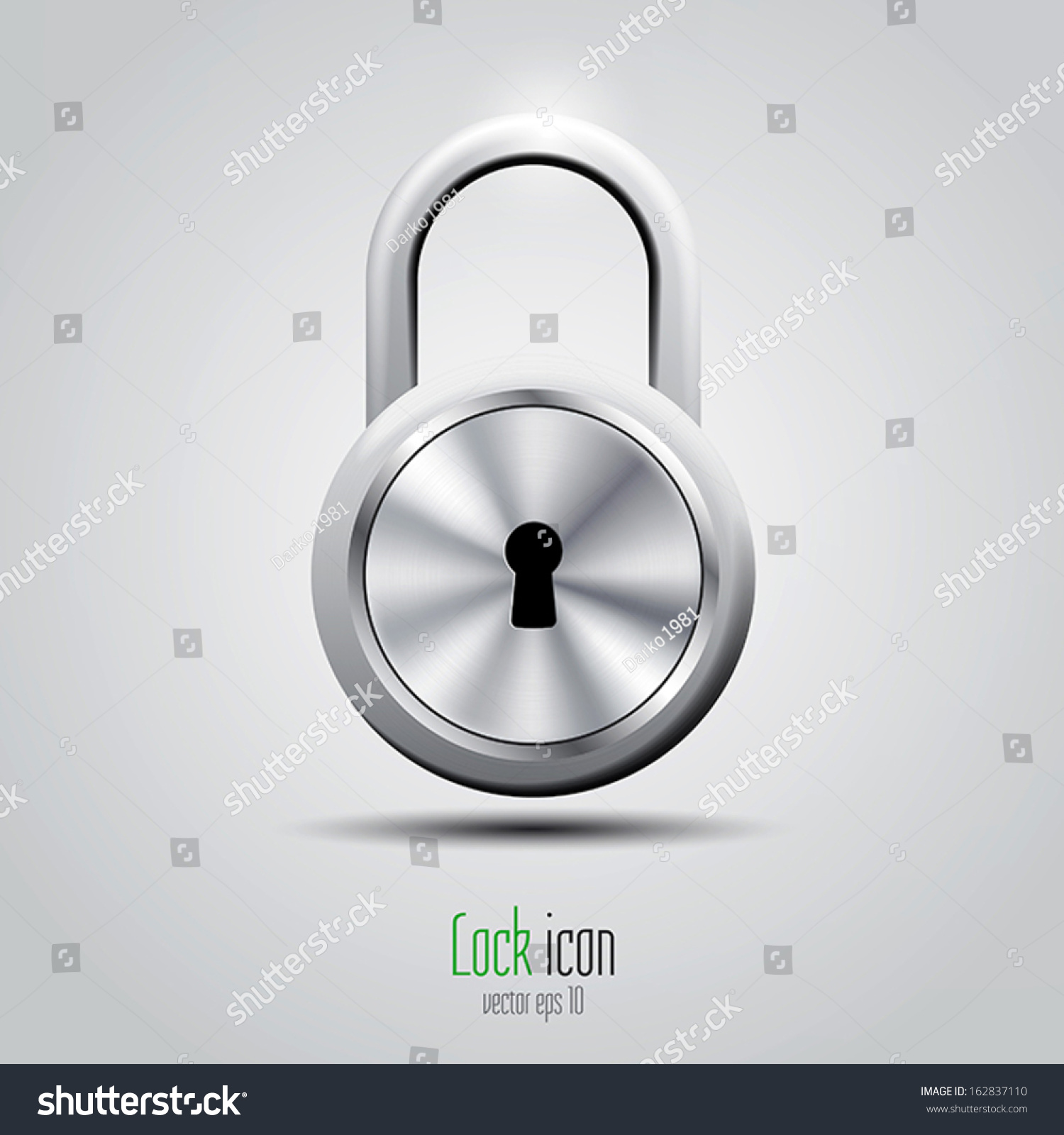 3d Lock Icon Vector Stock Vector (Royalty Free) 162837110