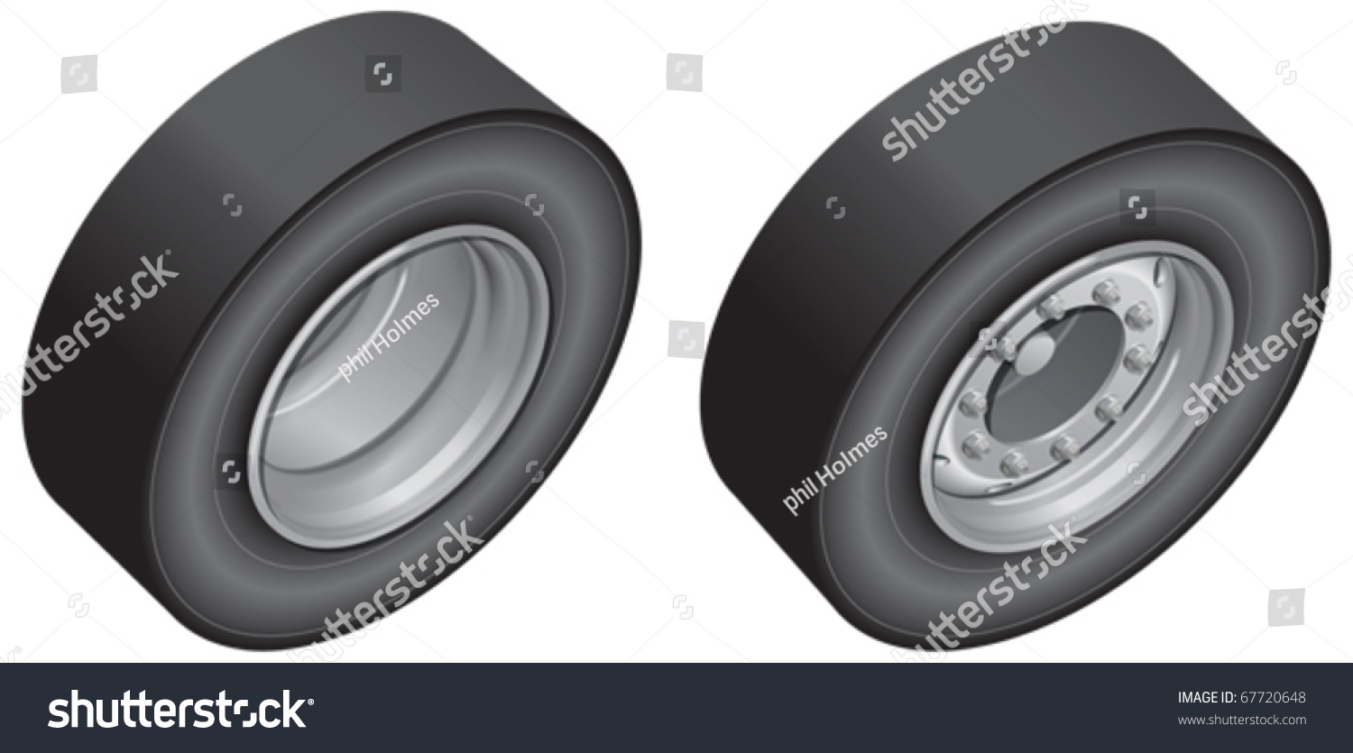 3d Lorry Wheel Front Back Vector: vector de stock (libre de regalías ...