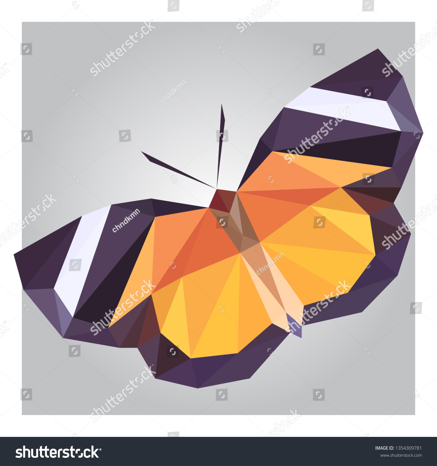 3d Low Poly Butterfly Polygon Design Stock Vector (Royalty Free ...