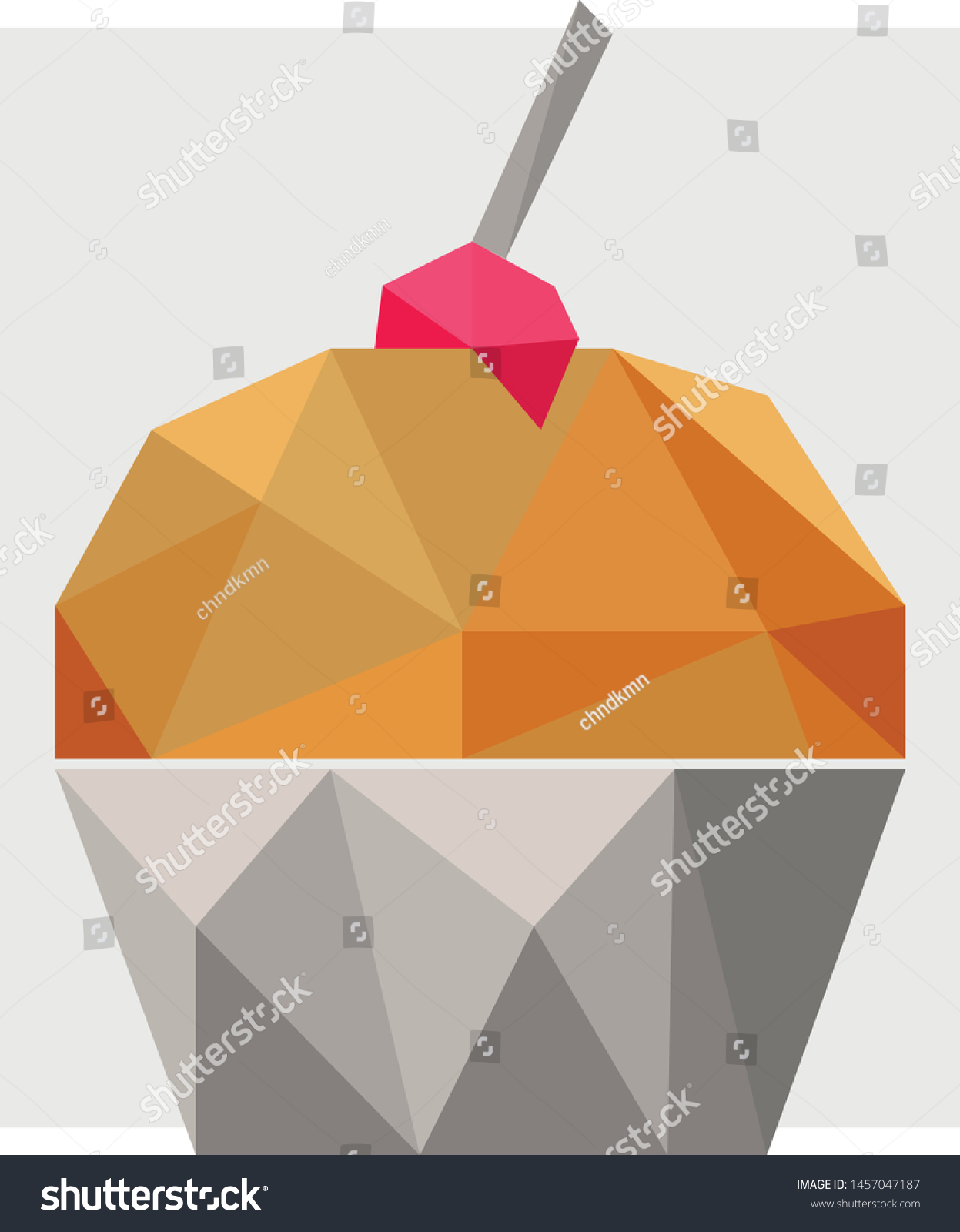 3d Low Poly Cupcake Polygon Art Stock Vector (Royalty Free) 1457047187 ...