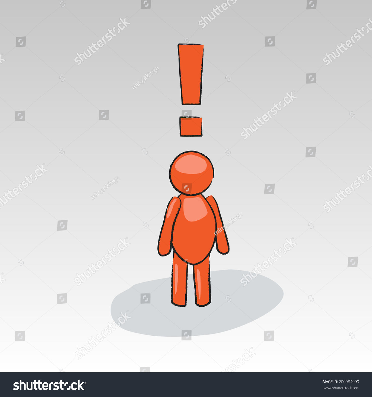 3d Man Exclamation Sign Stock Vector (Royalty Free) 200984099 ...