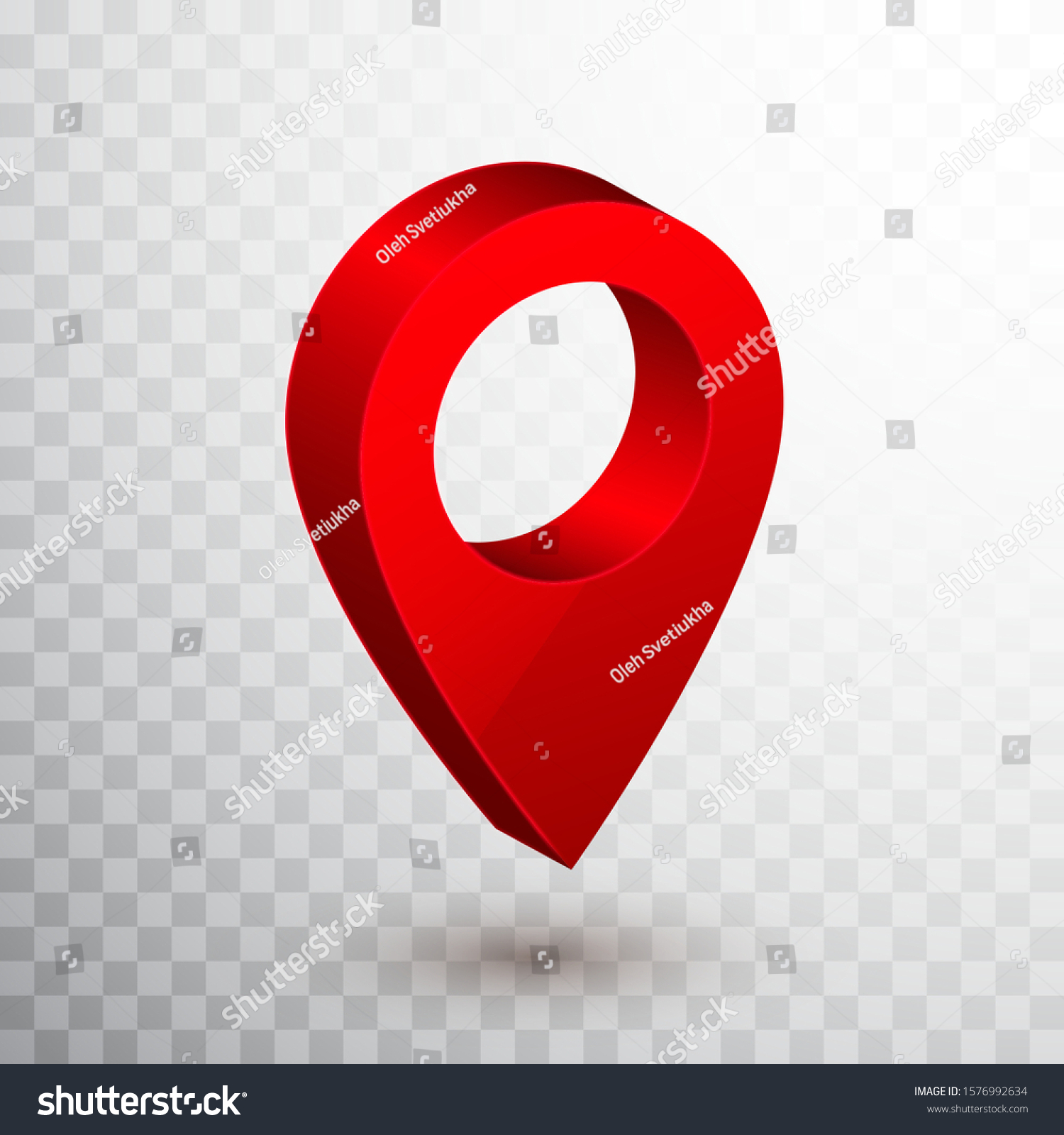 3d Map Pointer Red Navigator Symbol Stock Vector (Royalty Free ...