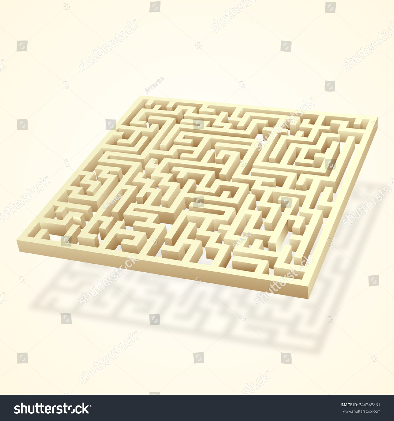 3d Maze Vector Illustration Stock Vector (Royalty Free) 344288831 ...