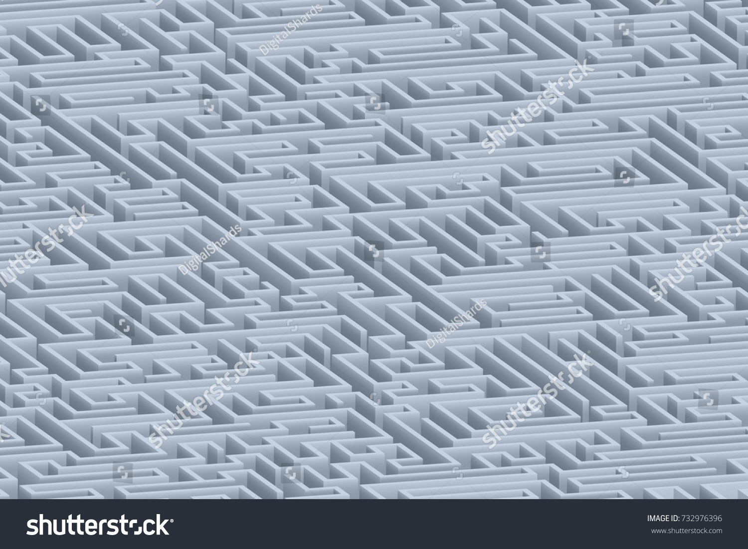 3d Maze Viewed Above Stock Vector (Royalty Free) 732976396