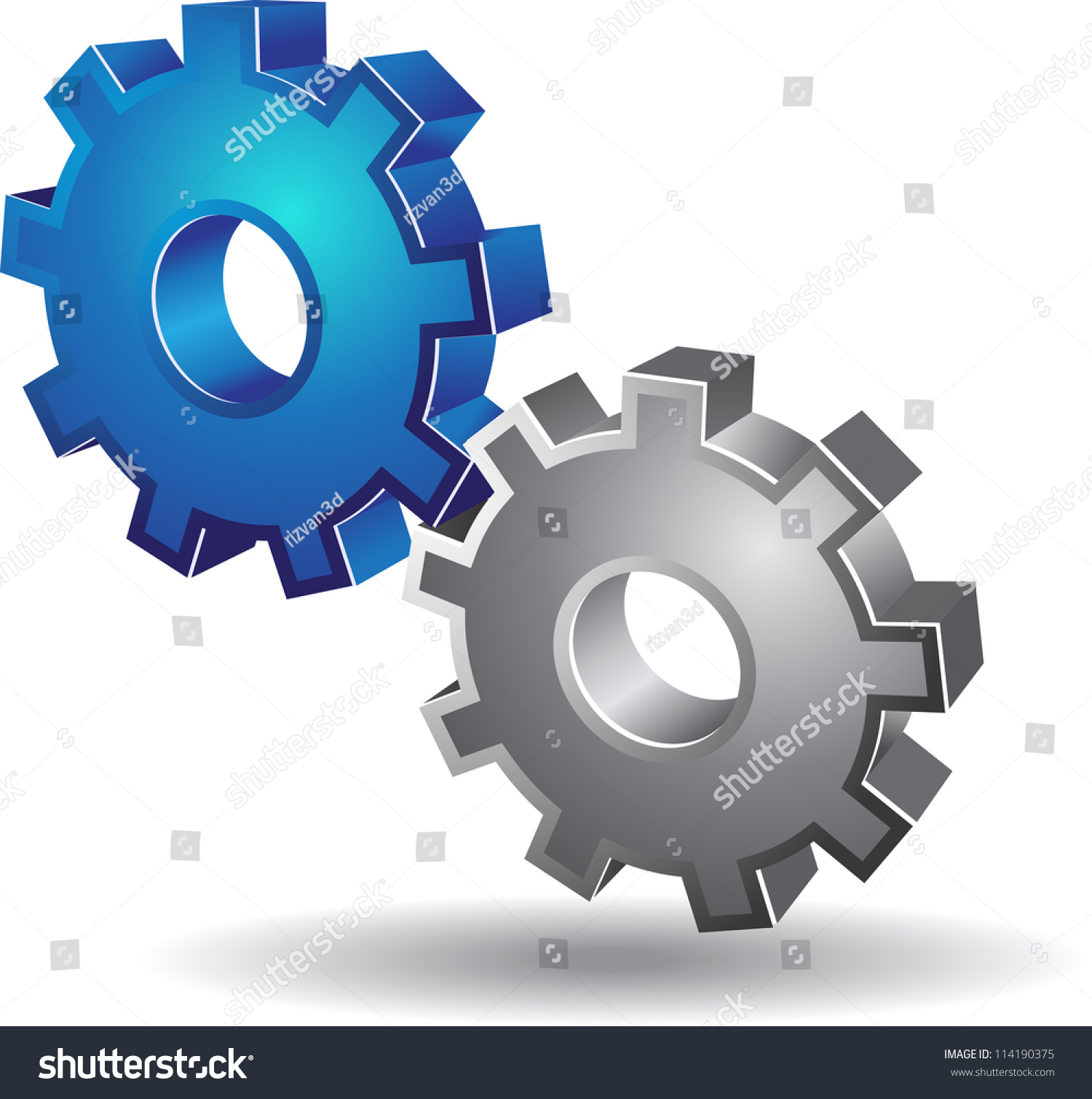 3d Mechanical Gear Vector Icon Stock Vector 114190375 - Shutterstock