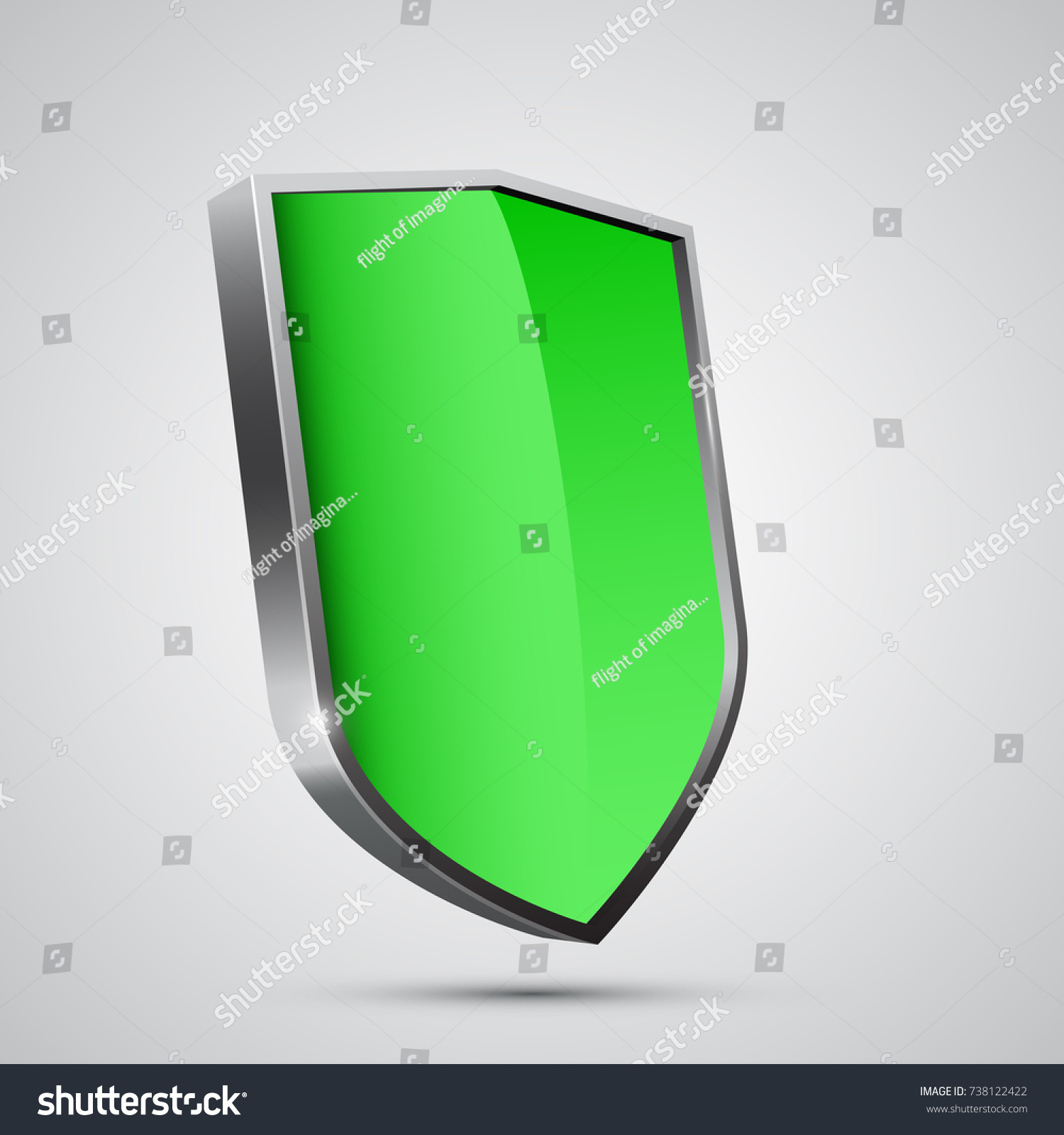 3d Metal Green Shield Vector Illustration Stock Vector (Royalty Free ...