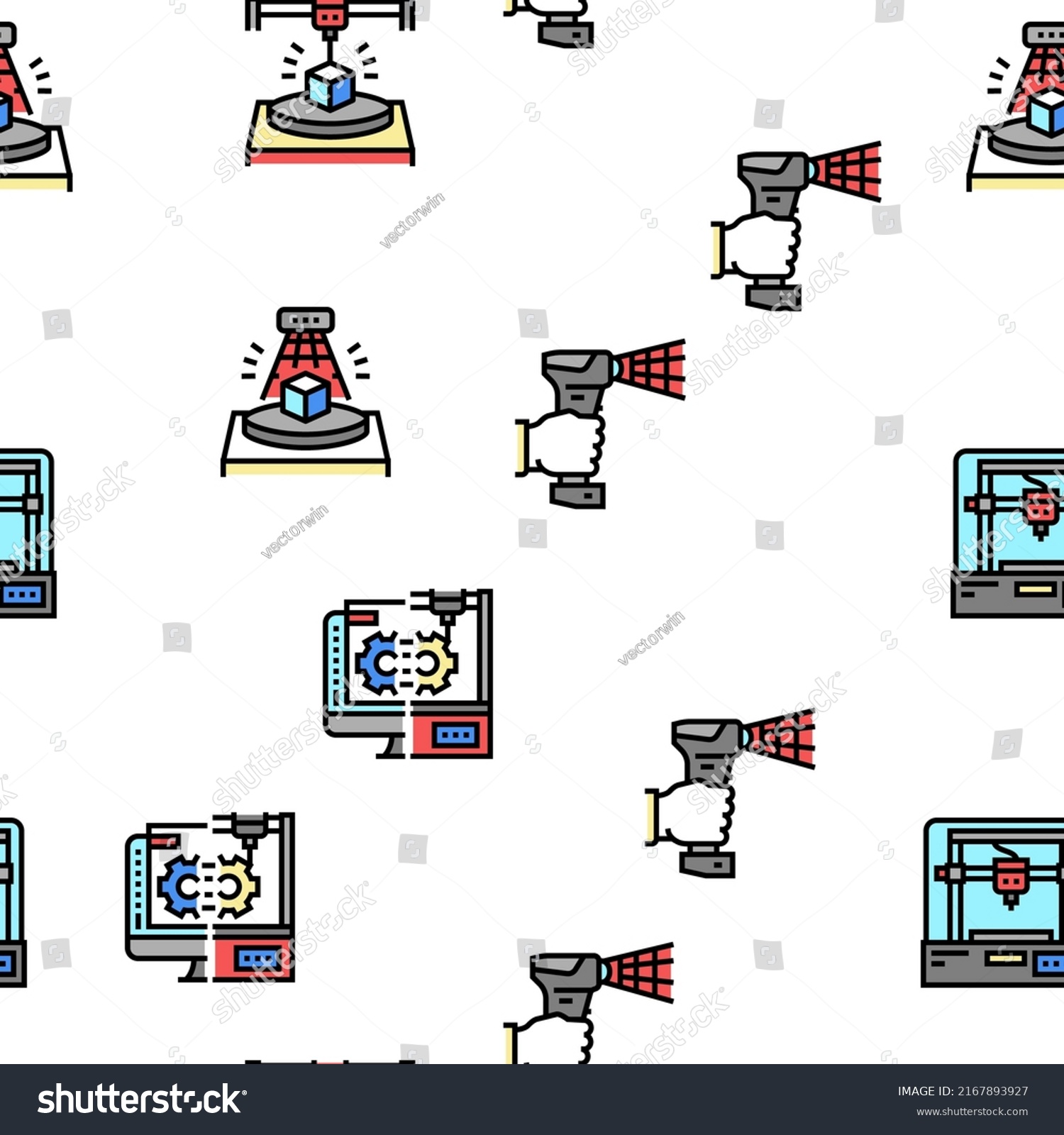 3d Modelling Software Device Vector Seamless Stock Vector (Royalty Free ...