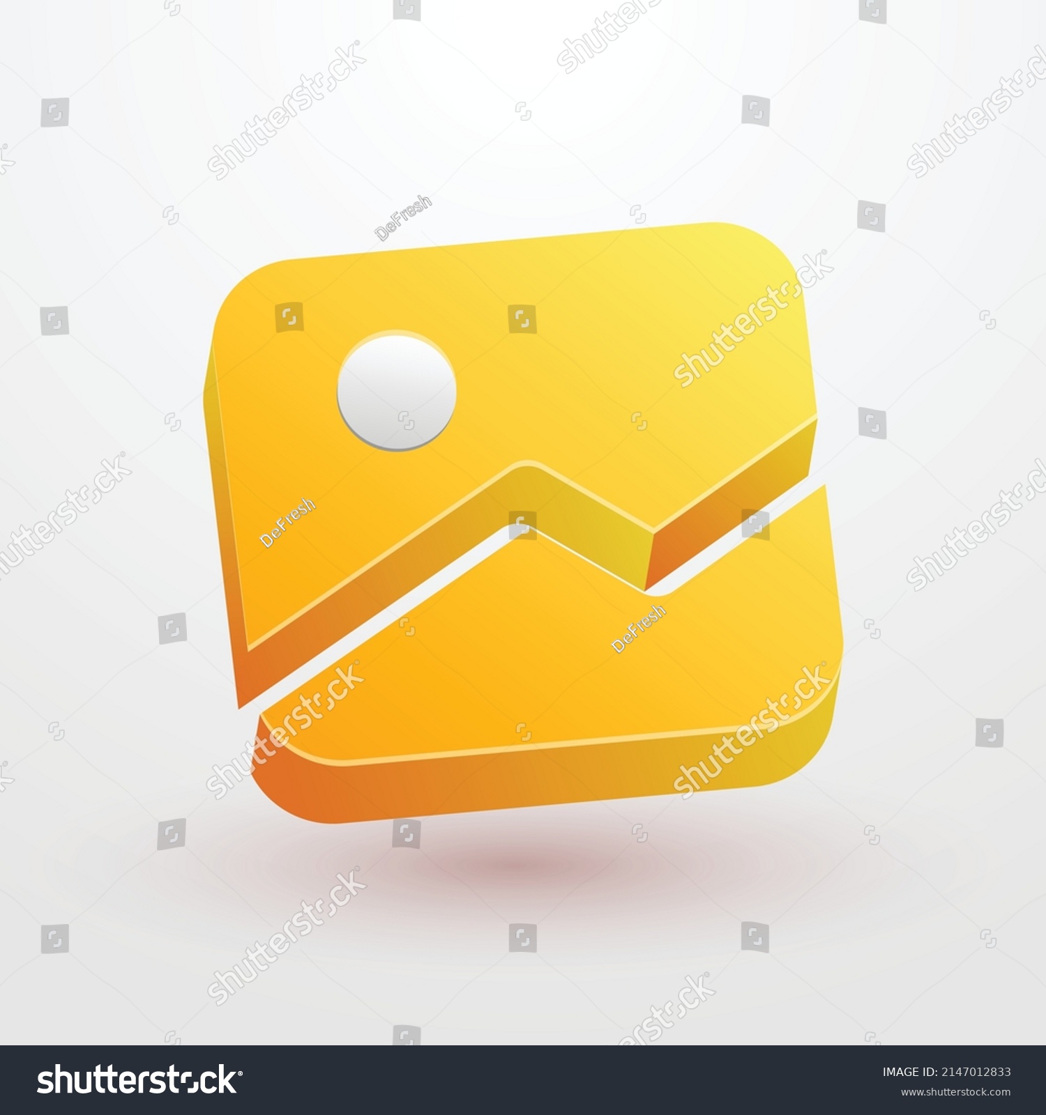 3d Modern Golden Gallery Icon Vector Stock Vector (Royalty Free ...
