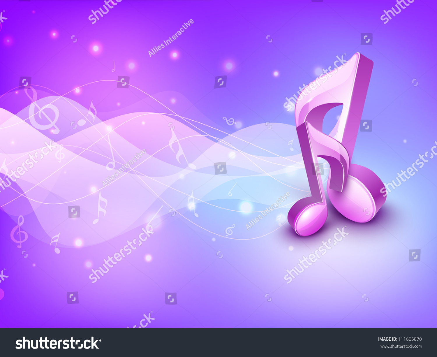 3d Musical Notes On Shiny Background Stock Vector (Royalty Free ...