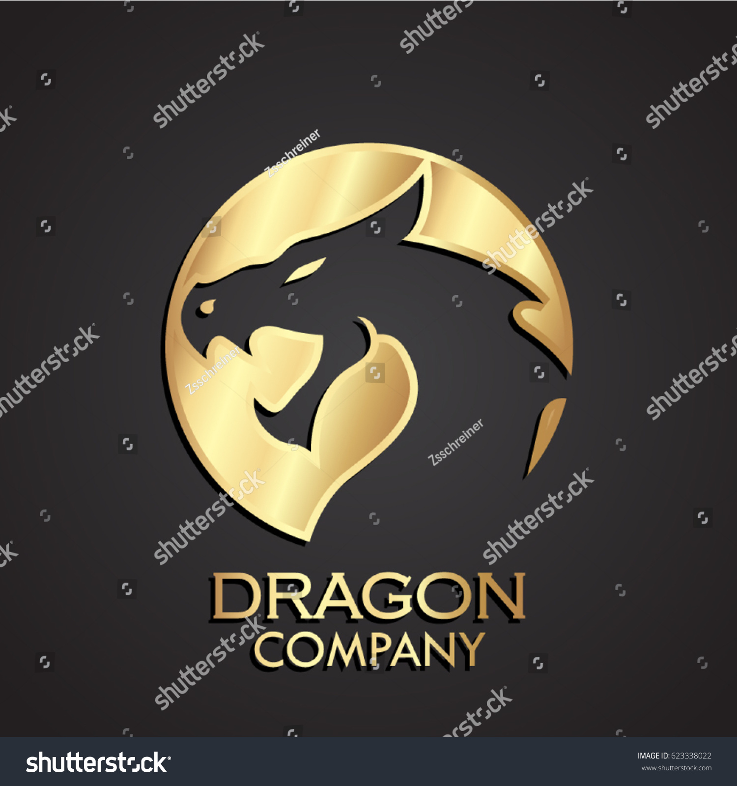 3d Negative Shape Golden Circle Logo 库存矢量图（免版税）623338022 | Shutterstock