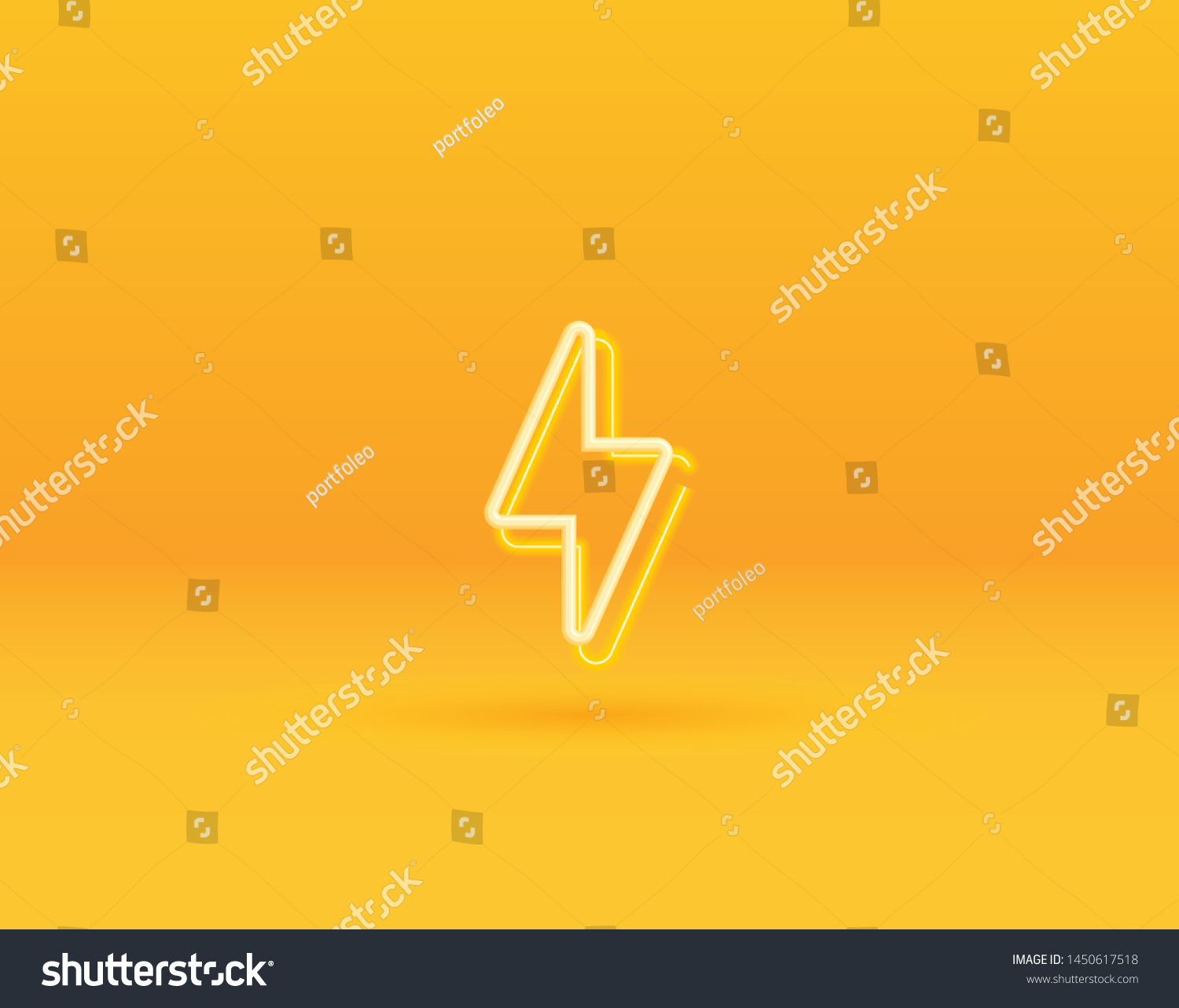 3d Neon Lightning Bolt Design Elements Stock Vector (Royalty Free ...