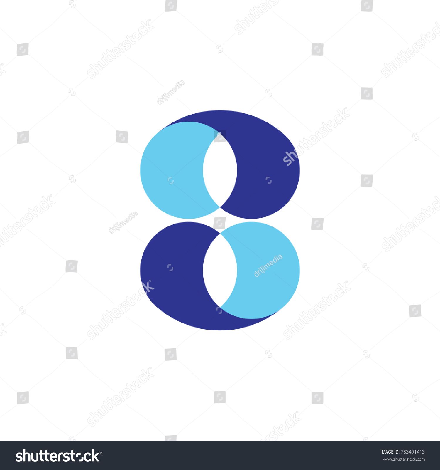 3d Number Eight Logo Design Vector Stock Vector (Royalty Free) 783491413