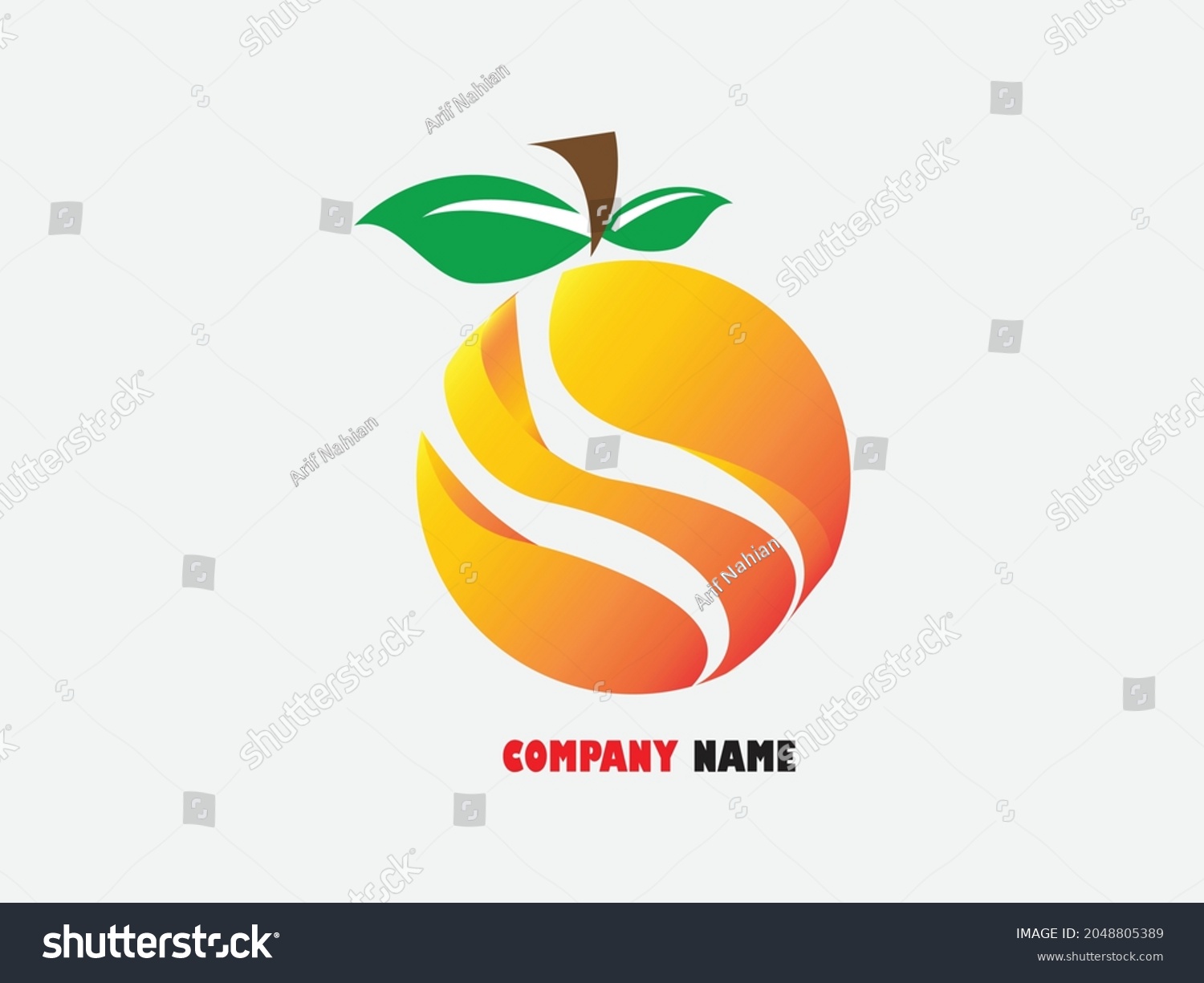 3d Orange Logo Design Eps Stock Vector (Royalty Free) 2048805389 ...
