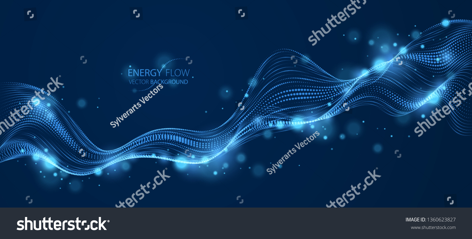 3d Particles Mesh Array Sound Wave Stock Vector (Royalty Free) 1360623827
