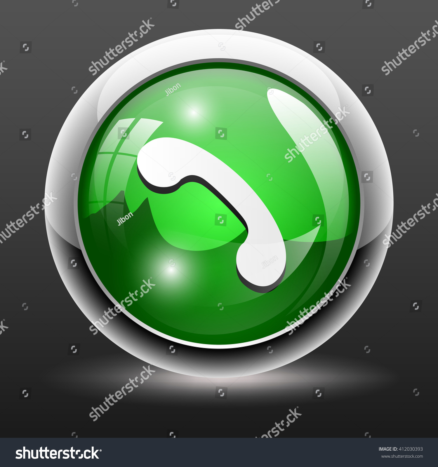 3d Phone Icon Button Illustration Stock Vector (Royalty Free) 412030393 ...