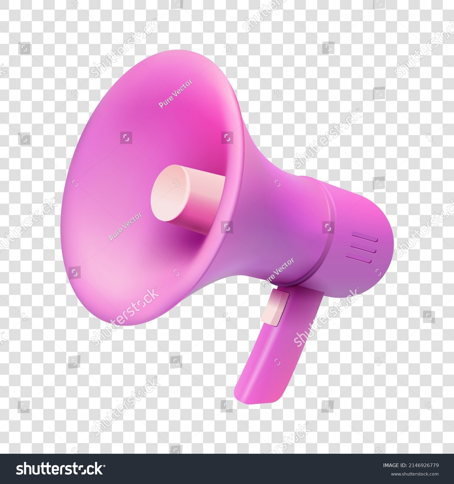 3d Pink Megaphone Vector Illustration Stock Vector (Royalty Free ...