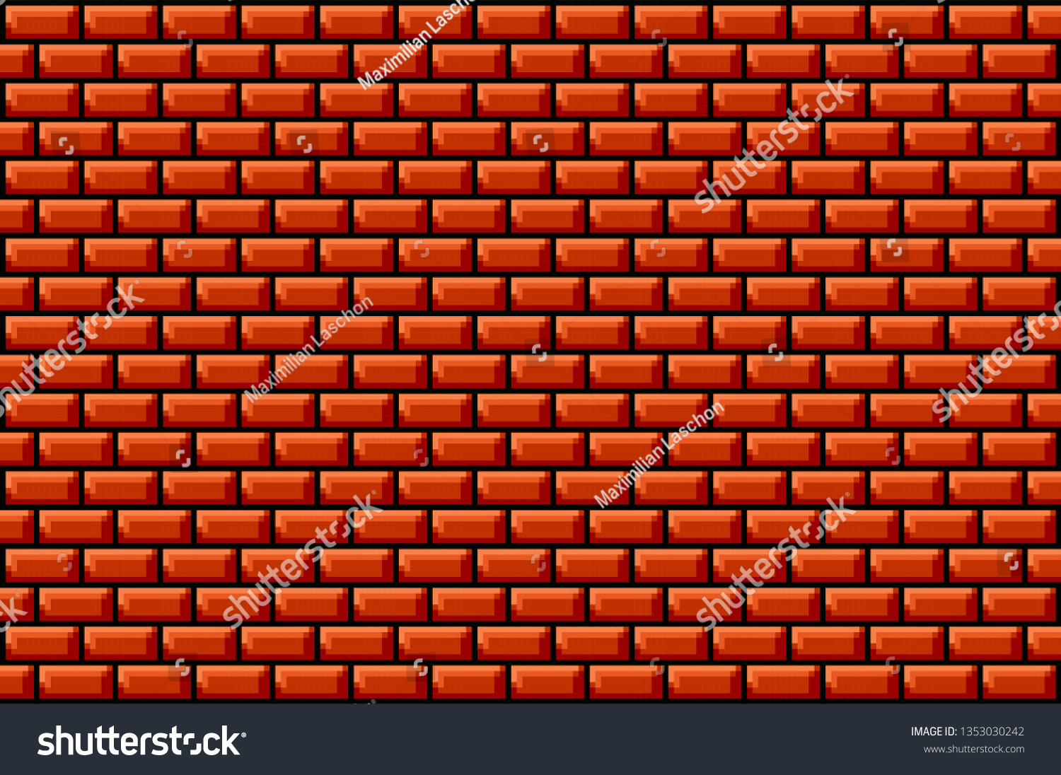 2d Pixel Art Brick Wall: vector de stock (libre de regalías) 1353030242 ...