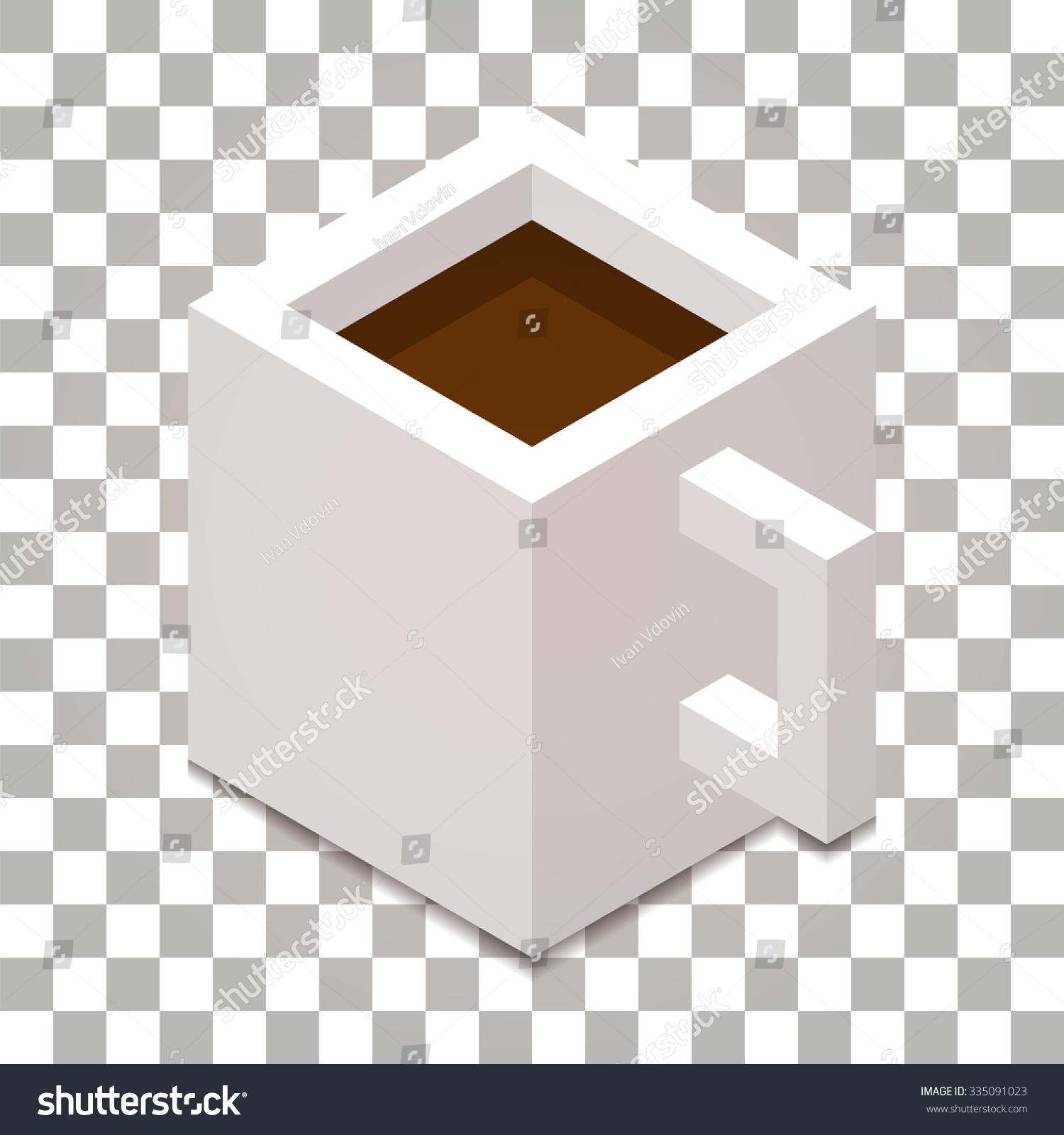 3d Pixel Art Tea Cup Vector Stock Vector (Royalty Free) 335091023