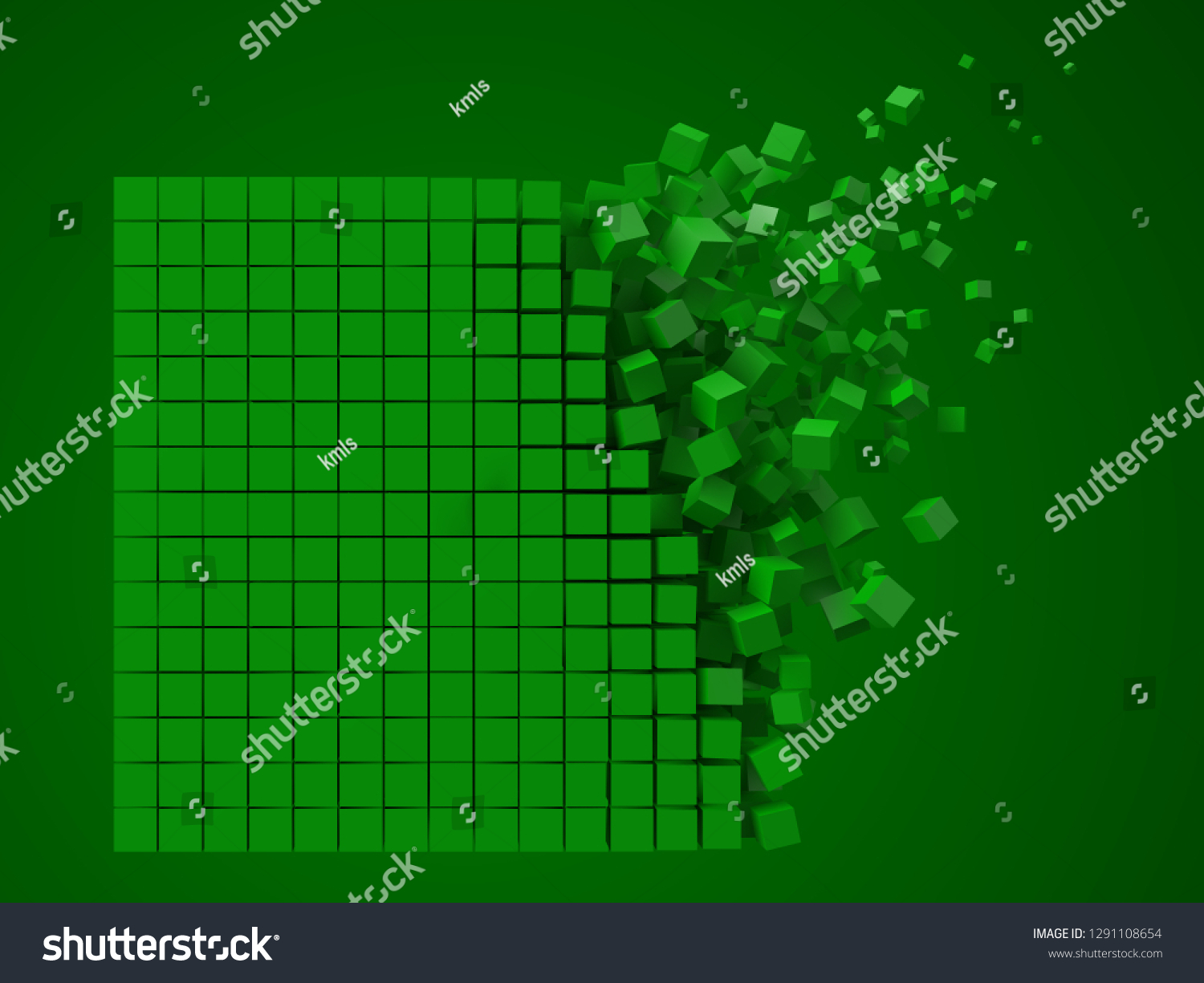 3d Pixel Style Square Data Block Stock Vector (Royalty Free) 1291108654 ...