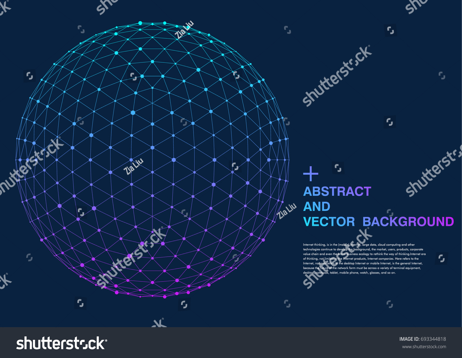 3d Polygon Mesh Sphere Science Technology Stock Vector (Royalty Free ...