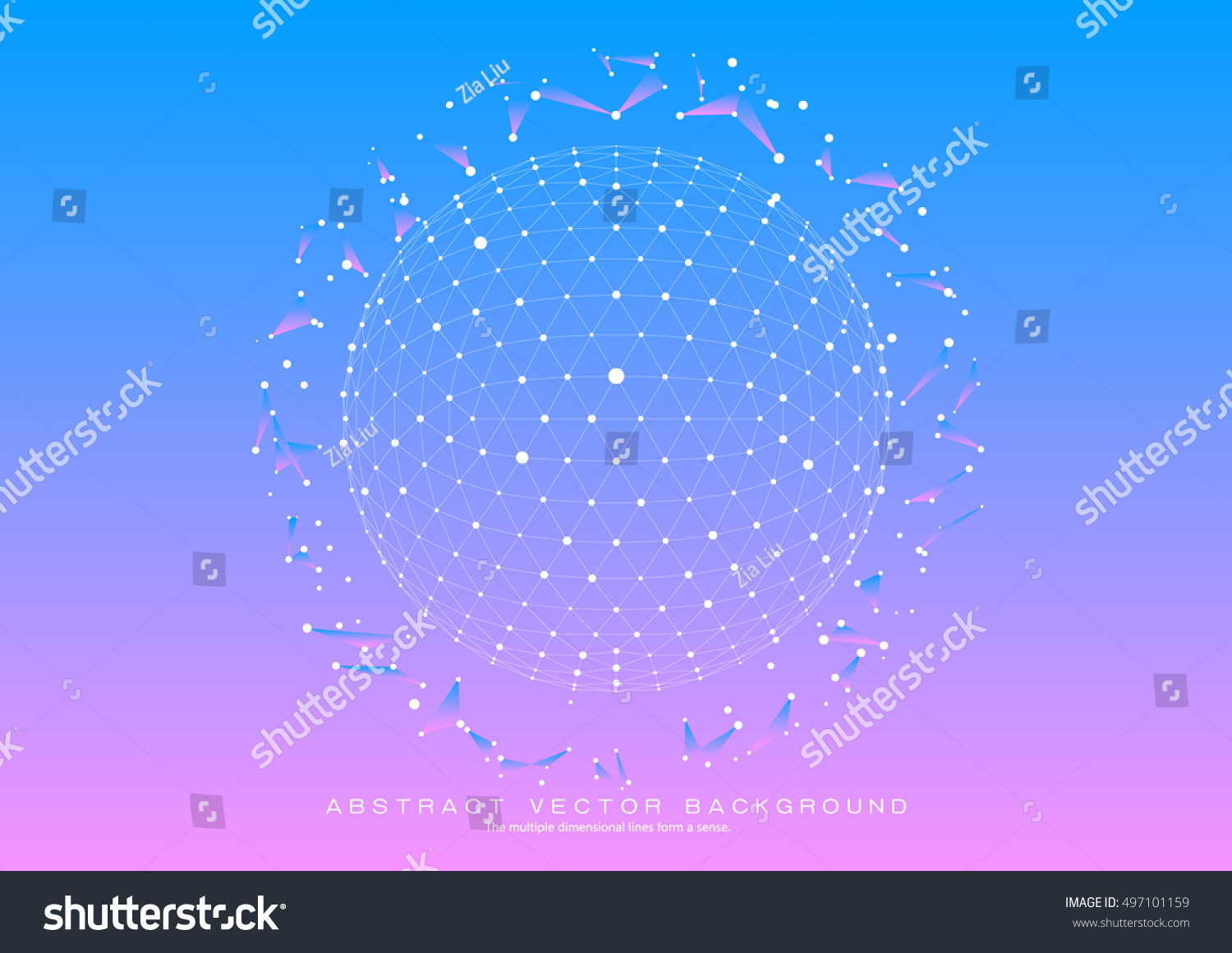 3d Polygon Mesh Sphere Science Technology Stock Vector (Royalty Free ...