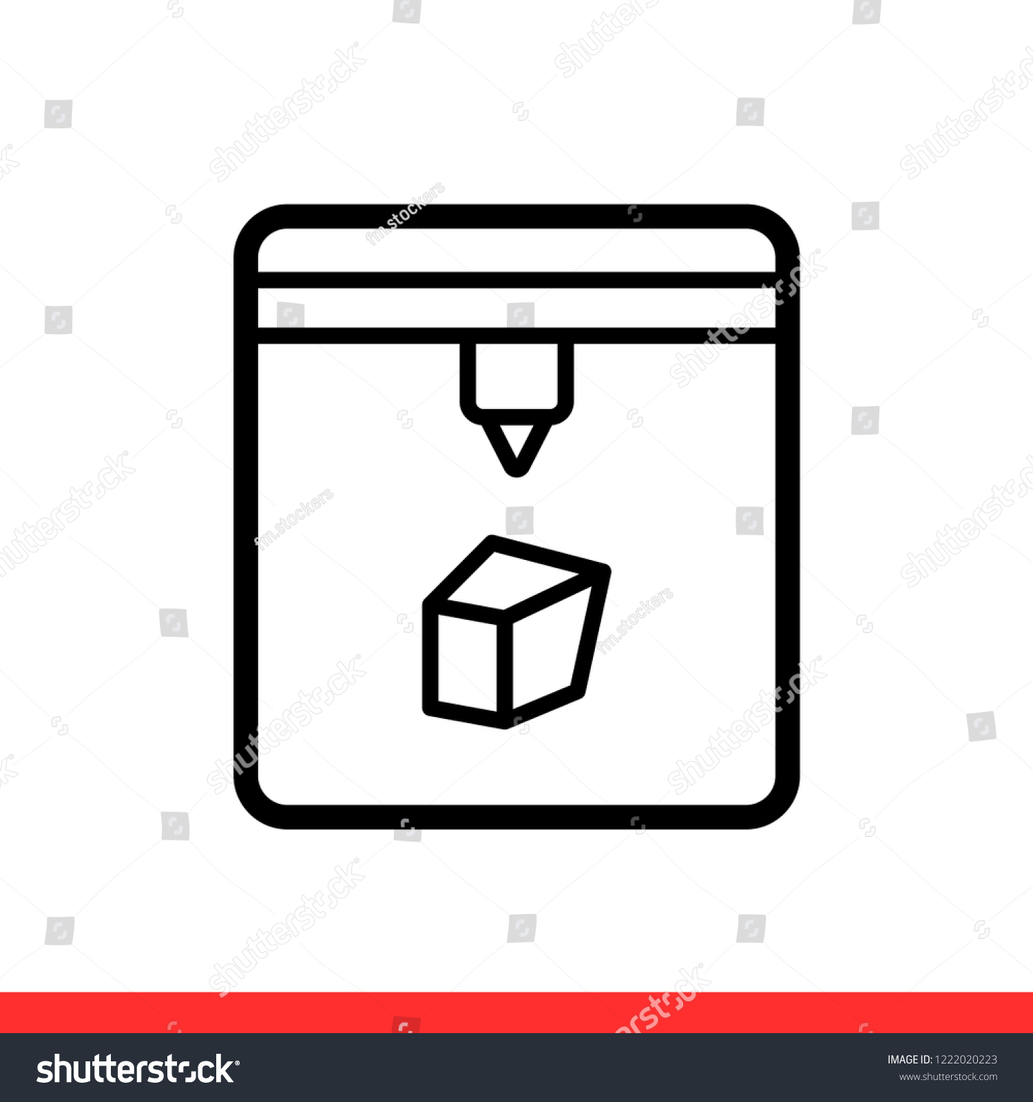 3d Printer Vector Icon Manufacturing Symbol: เวกเตอร์สต็อก (ปลอดค่า ...