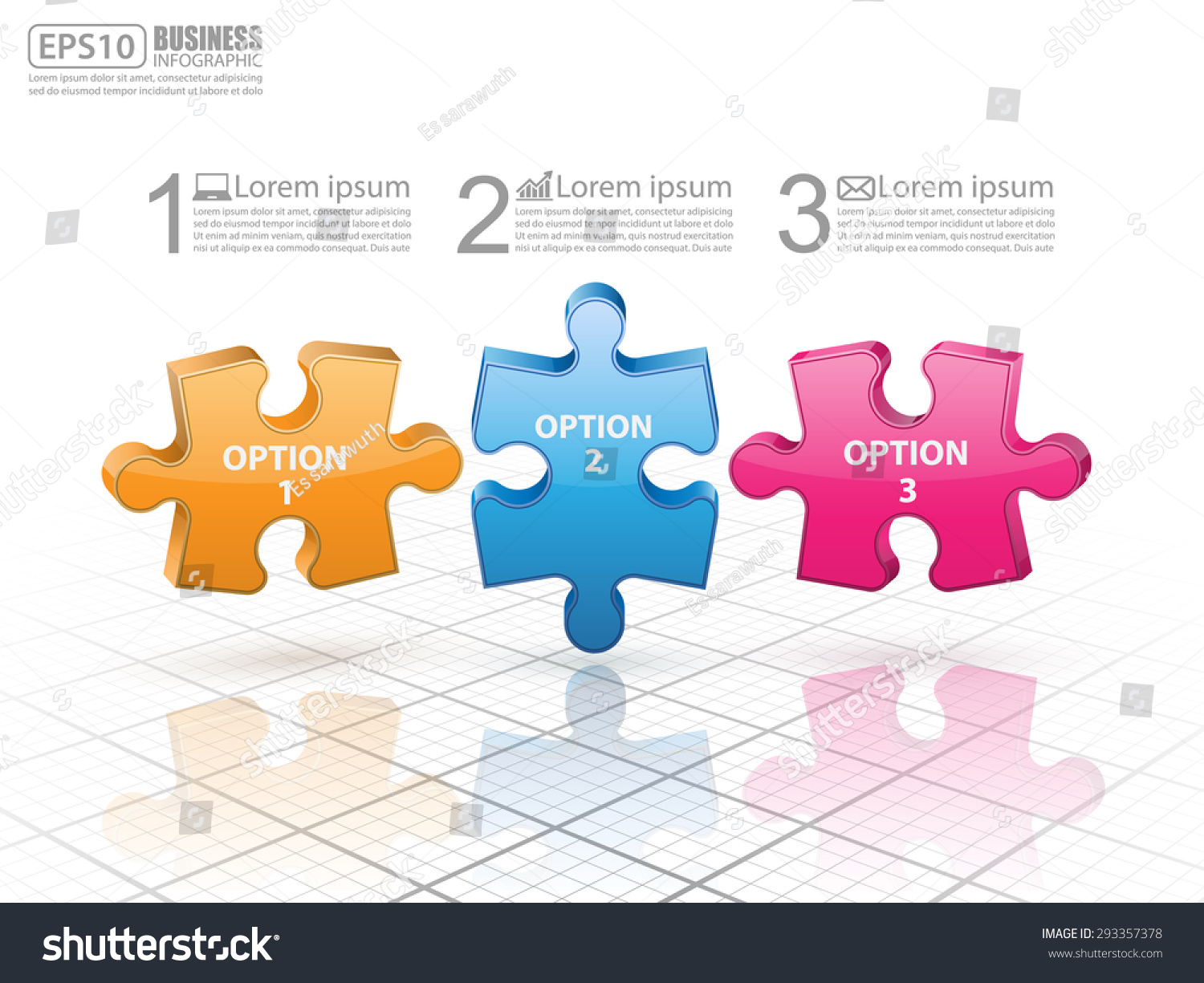 3d Puzzle Presentation Infographic Templatevector Stock Vector (Royalty ...