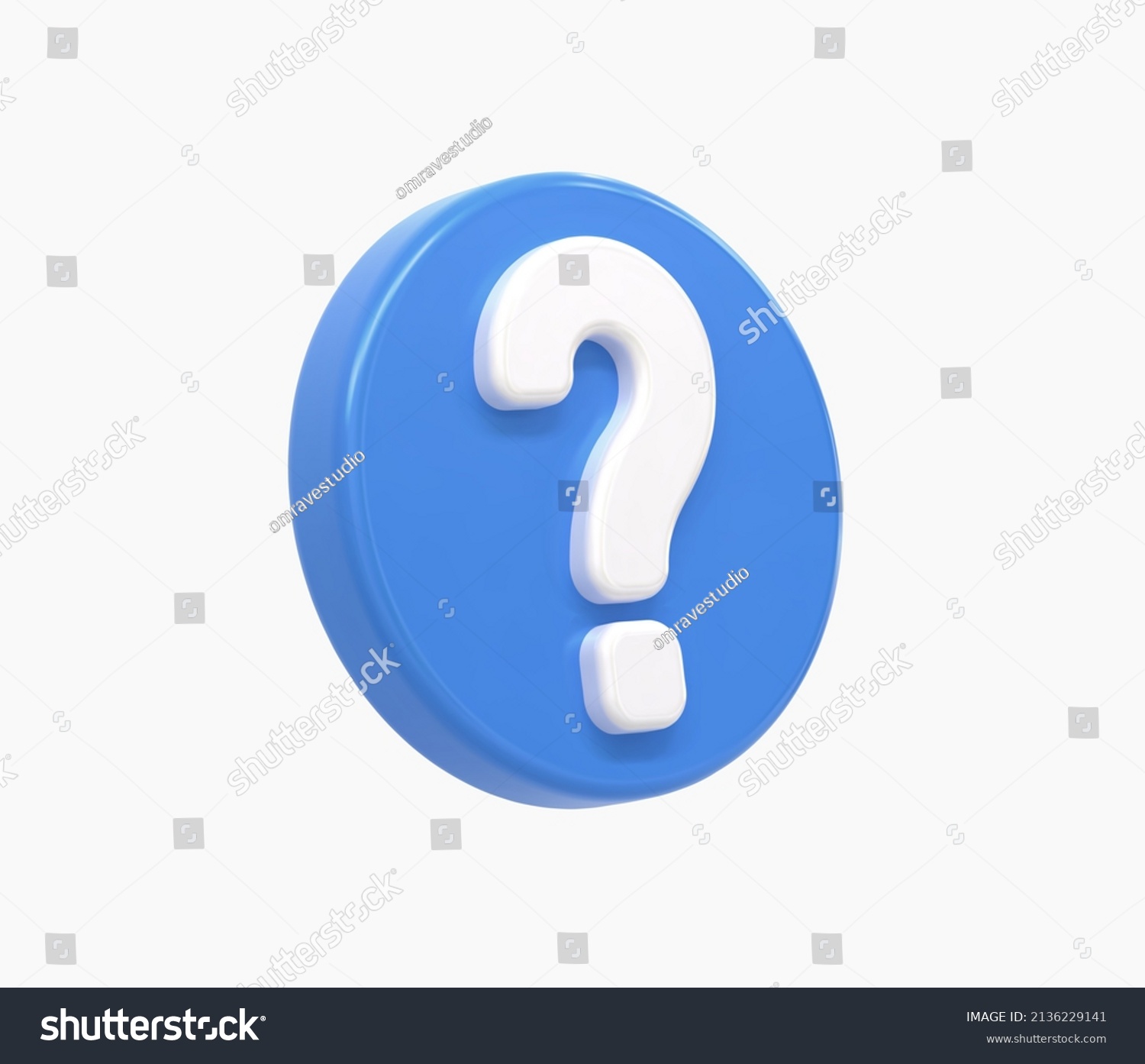 3d Realistic Blue Question Mark Button Stock Vector (Royalty Free ...