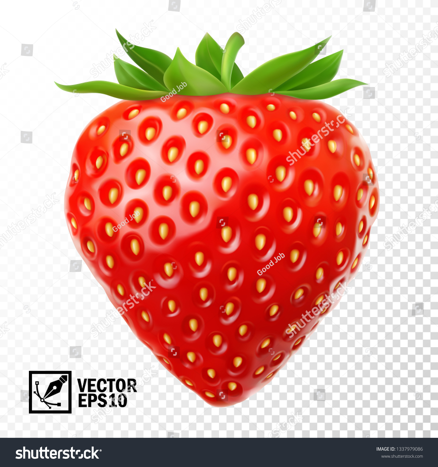 3d Realistic Isolated Vector Strawberry Editable Stock Vector (Royalty ...