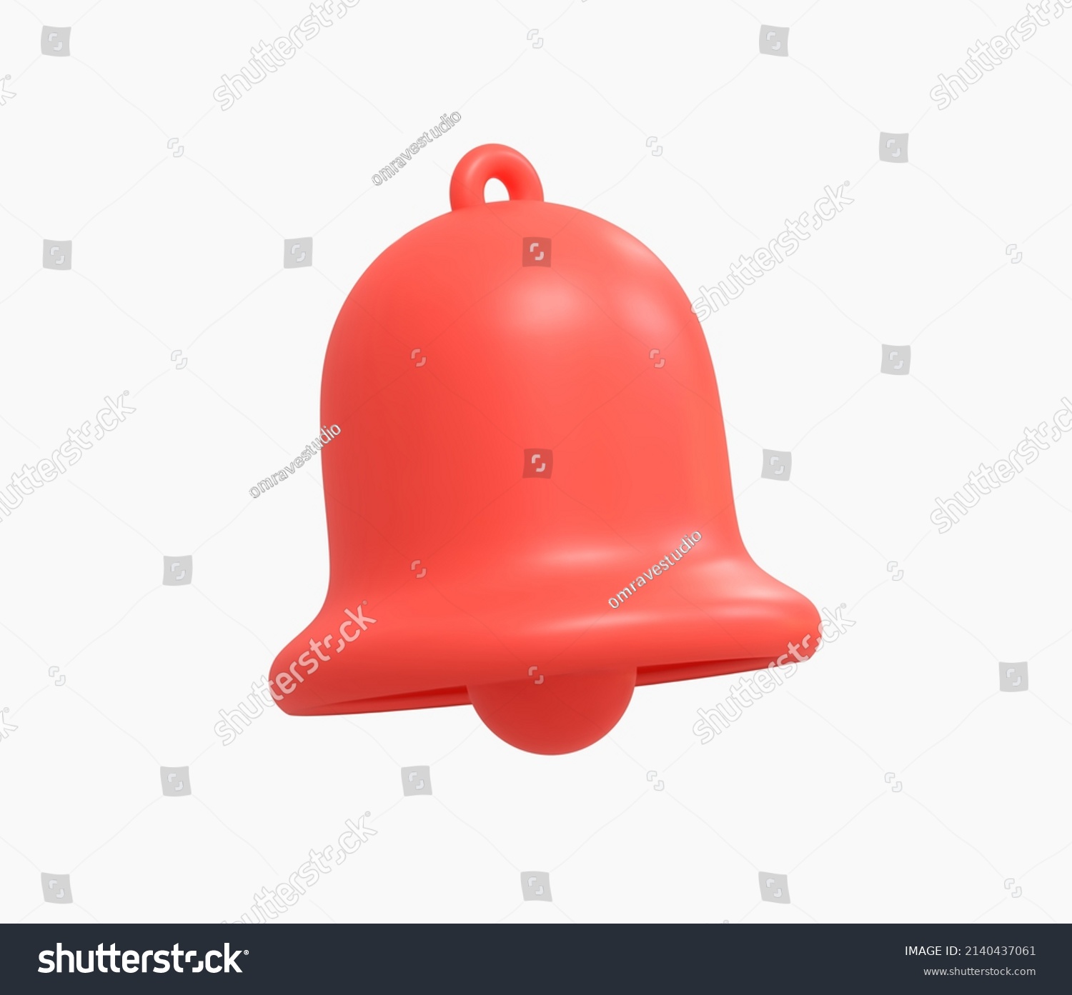 3d Realistic Red Bell Vector Illustration Stock Vector (Royalty Free ...