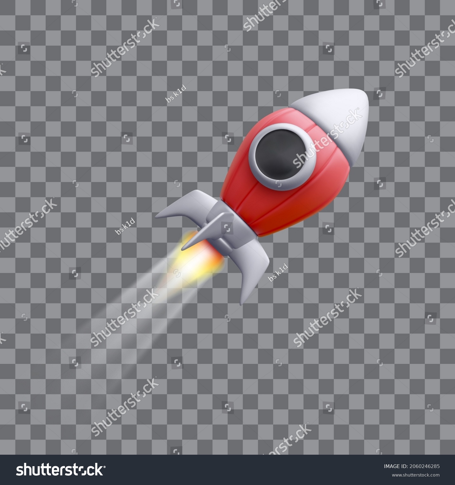 3d Realistic Rocket Isolated On Transparent Stock Vector (Royalty Free ...