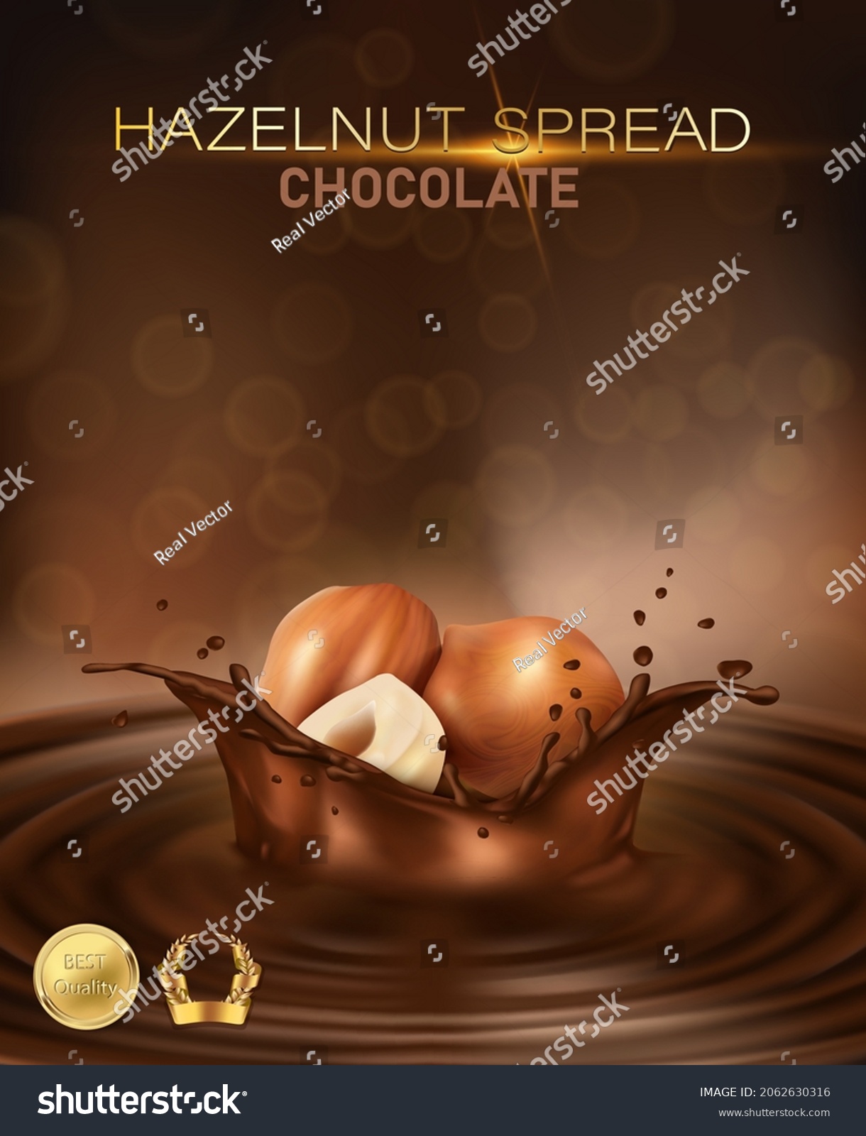 3d Realistic Vector Background Hazelnut Spread Stock Vector (Royalty ...