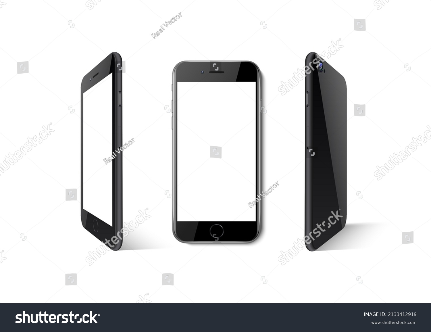 3d Realistic Vector Icon Set Smartphone Stock Vector (Royalty Free ...