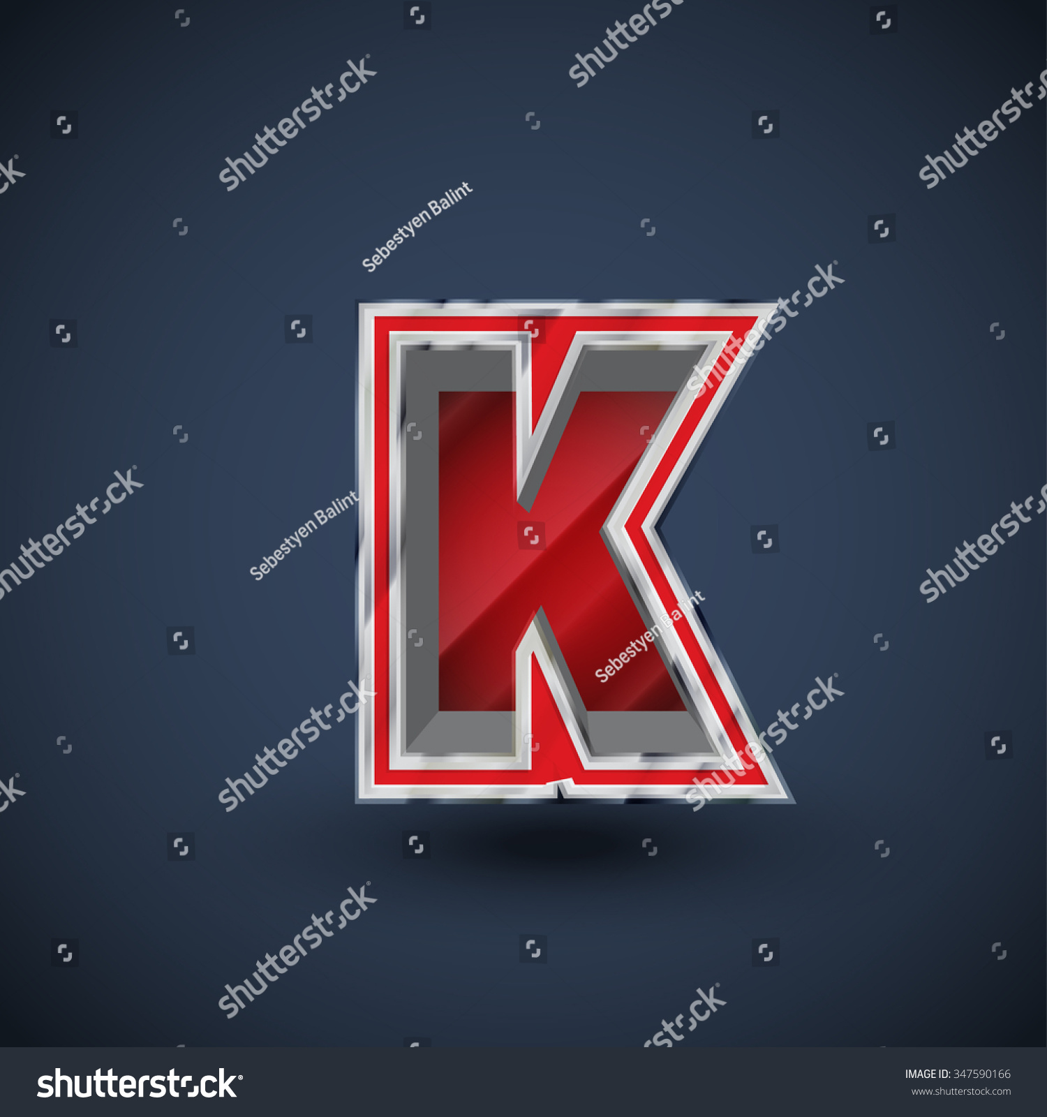 3d Red Metal Font Vector Stock Vector (Royalty Free) 347590166 ...