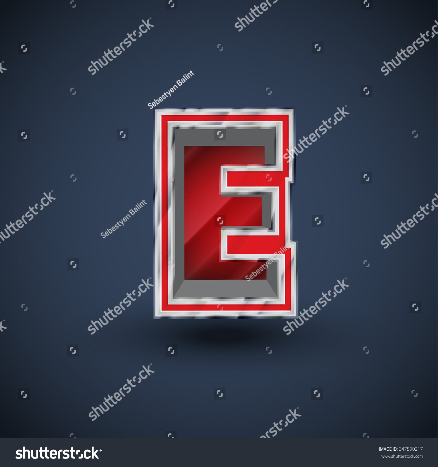 3d Red Metal Font Vector Stock Vector (Royalty Free) 347590217 ...